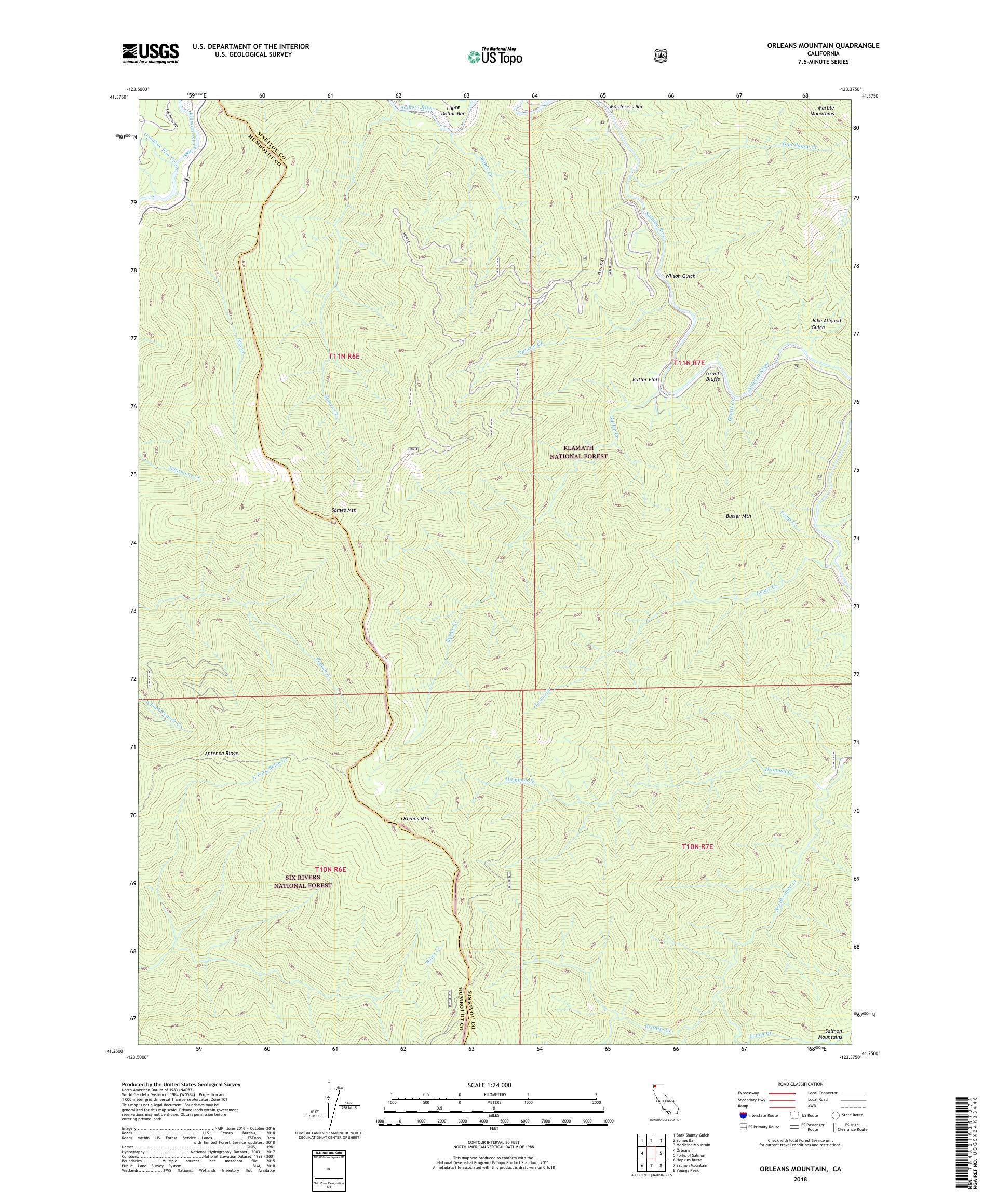 Orleans Mountain California US Topo Map – MyTopo Map Store