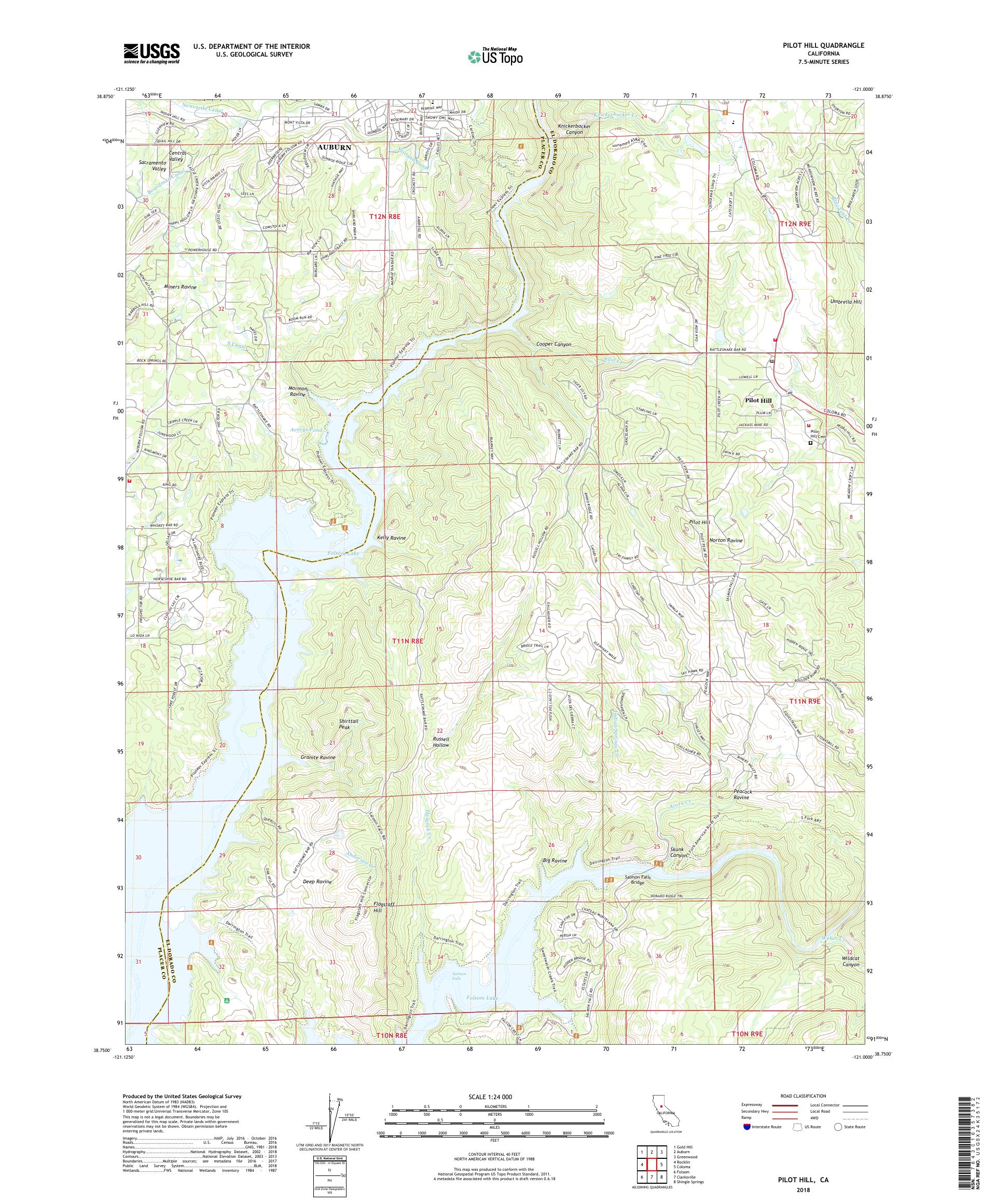 Pilot Hill California US Topo Map – MyTopo Map Store
