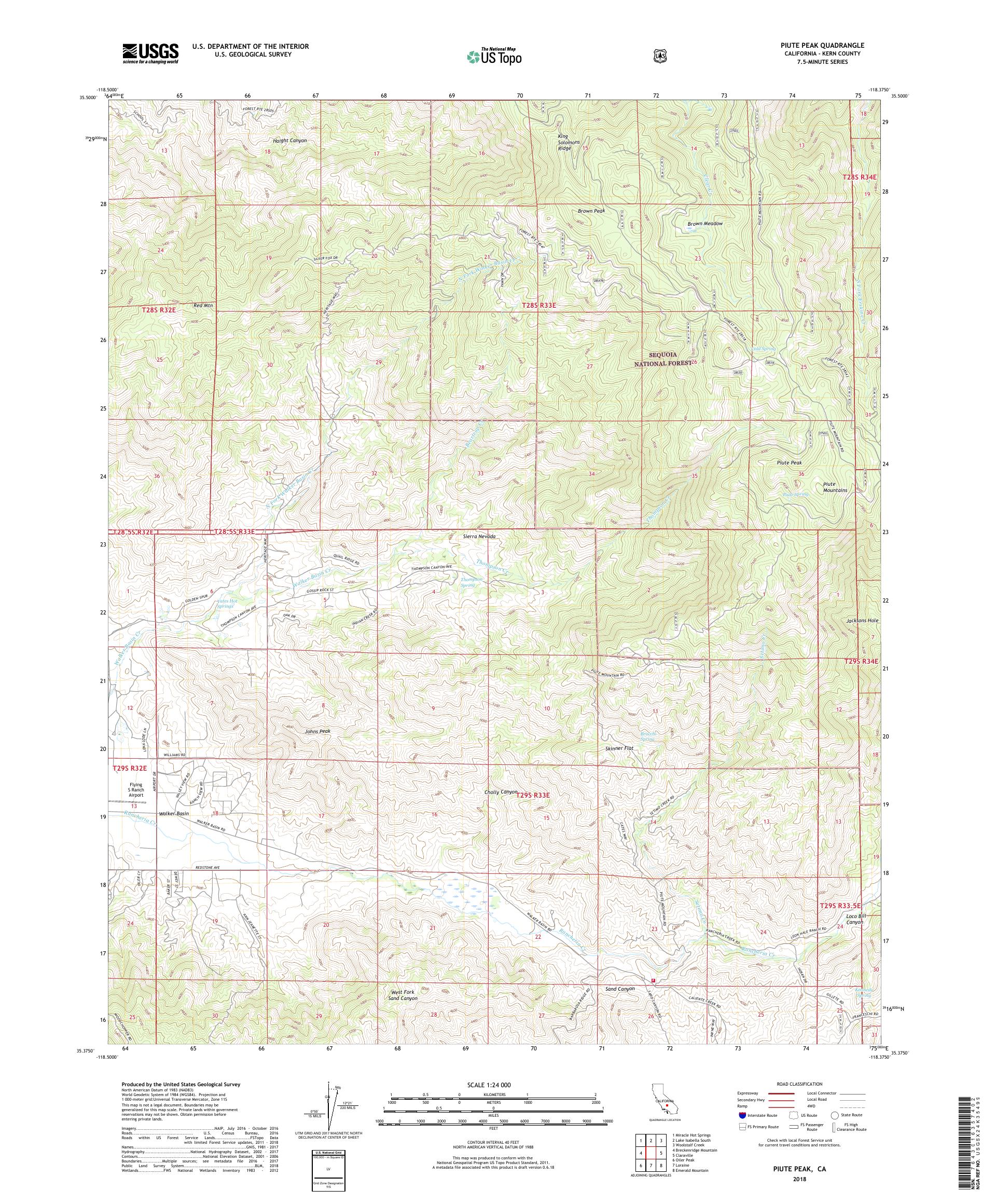 Piute Peak California US Topo Map – MyTopo Map Store