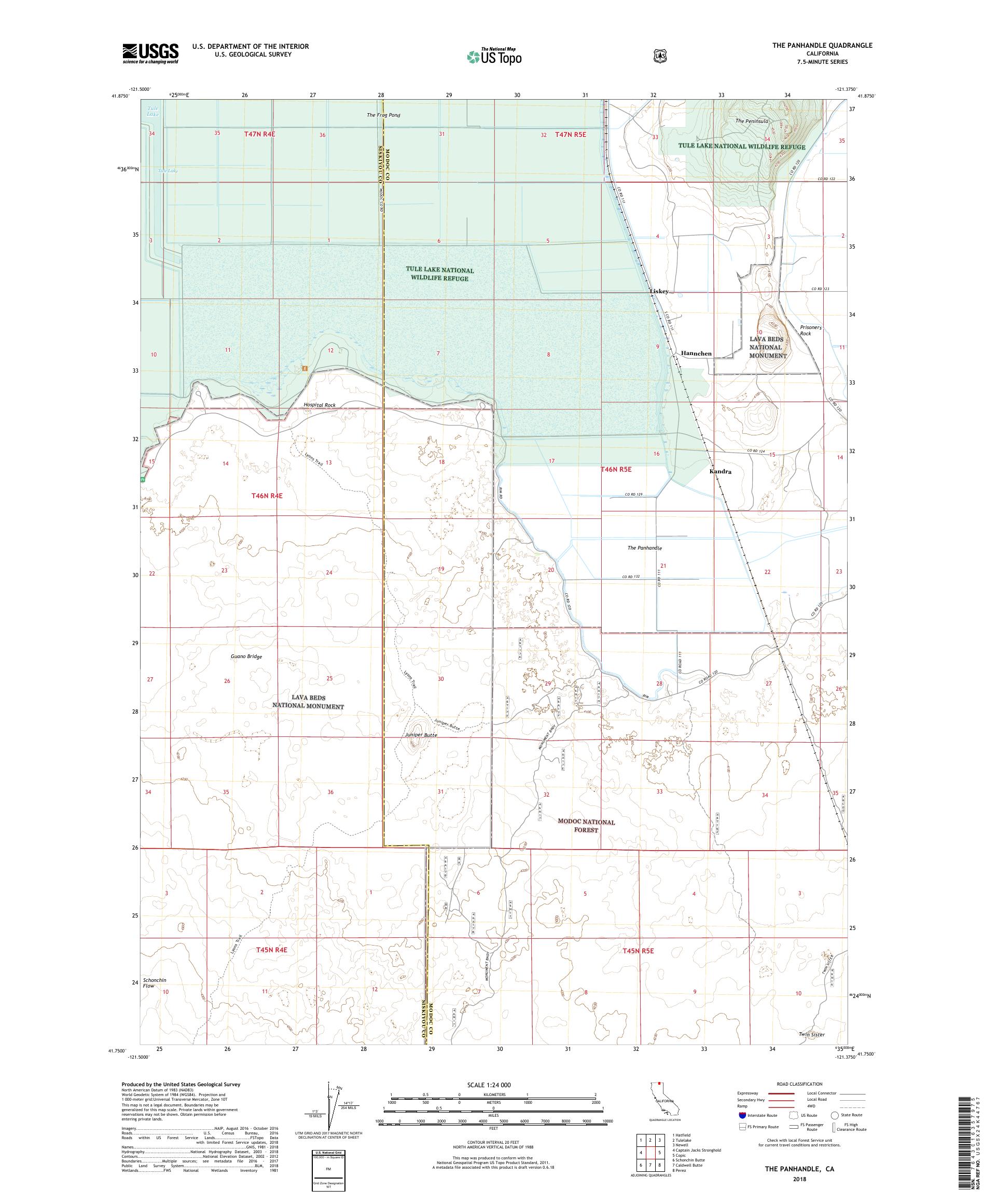 The Panhandle California US Topo Map – MyTopo Map Store