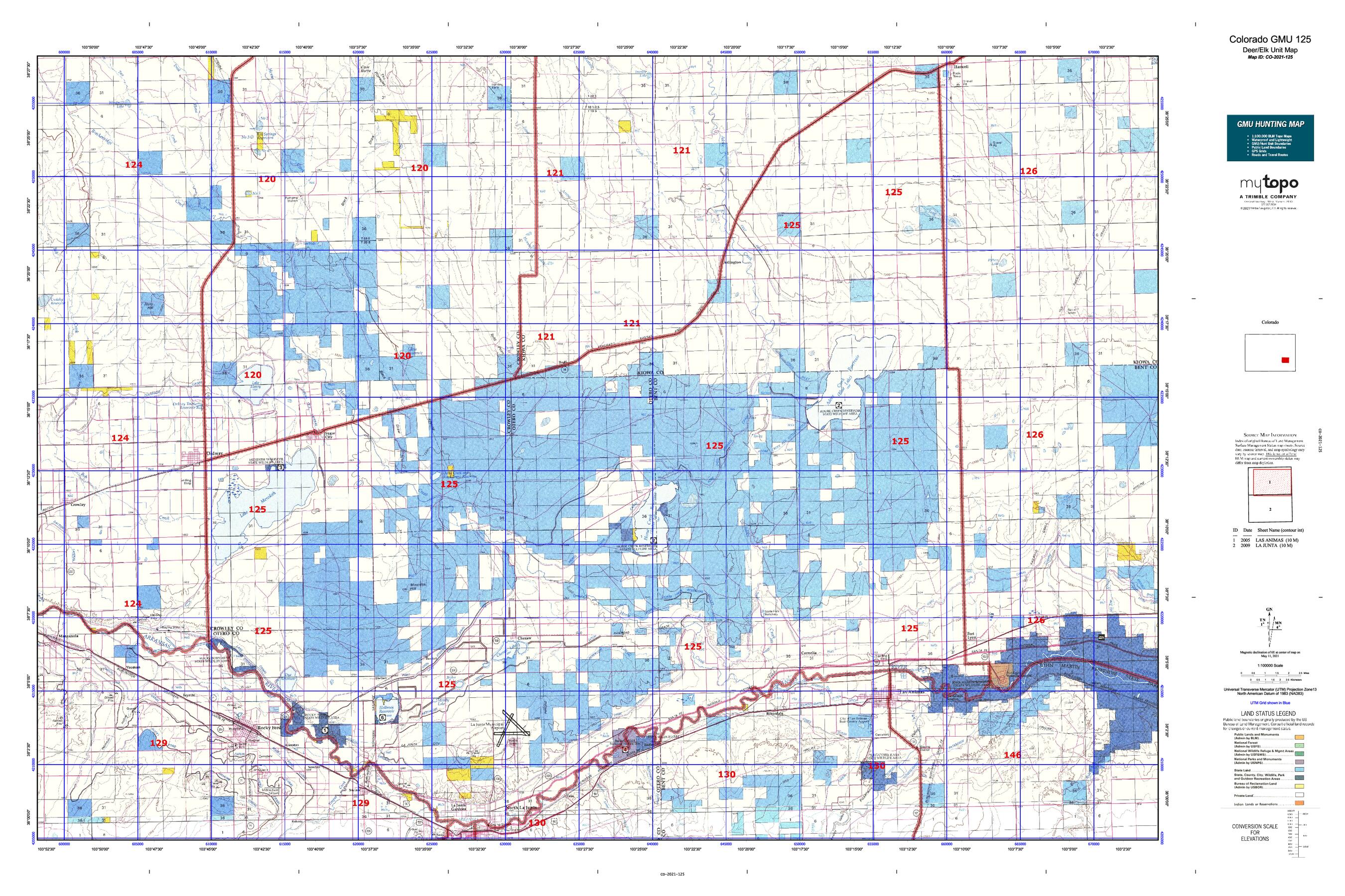 Colorado GMU 125 Map – MyTopo Map Store