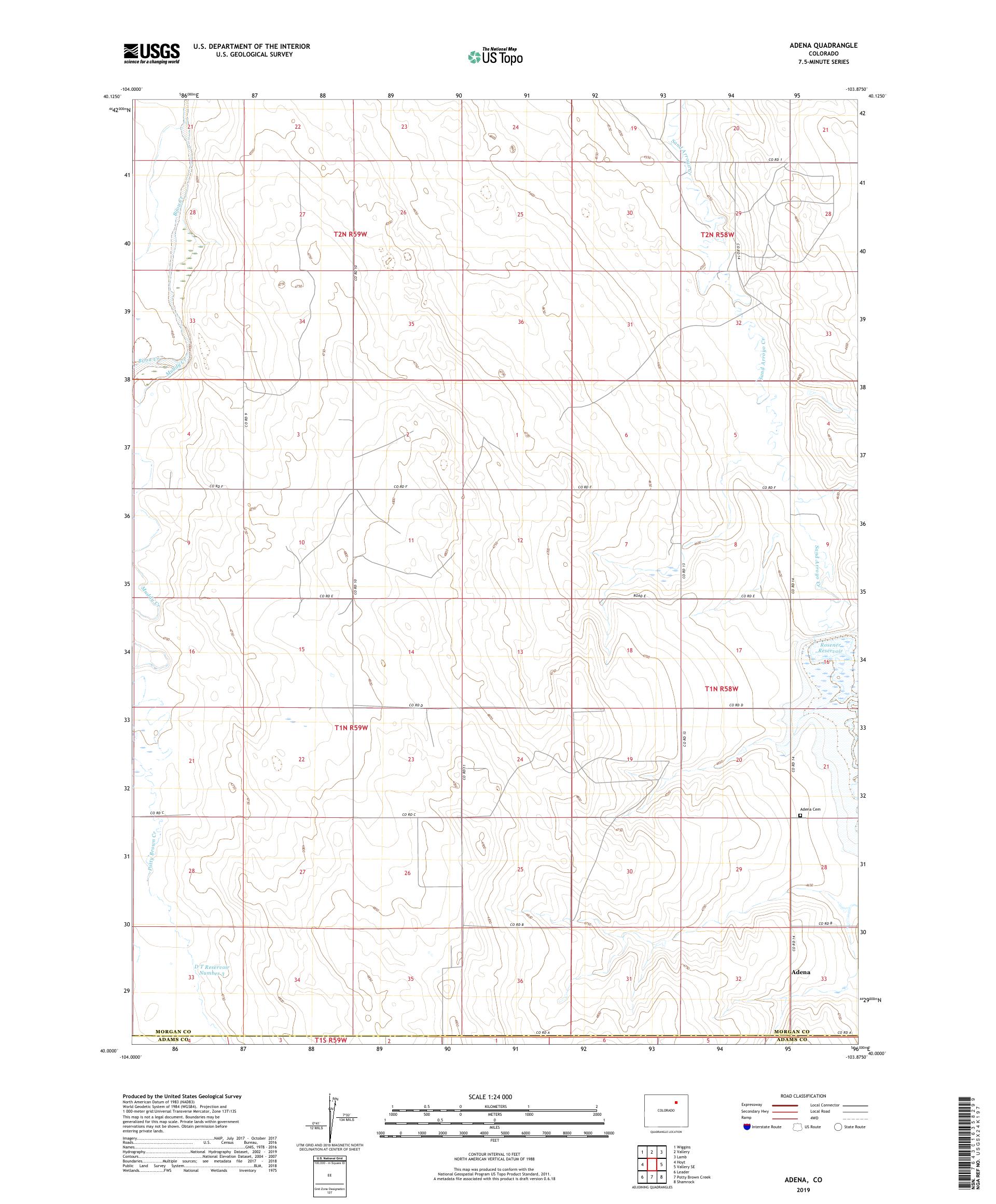 Adena Colorado US Topo Map – MyTopo Map Store