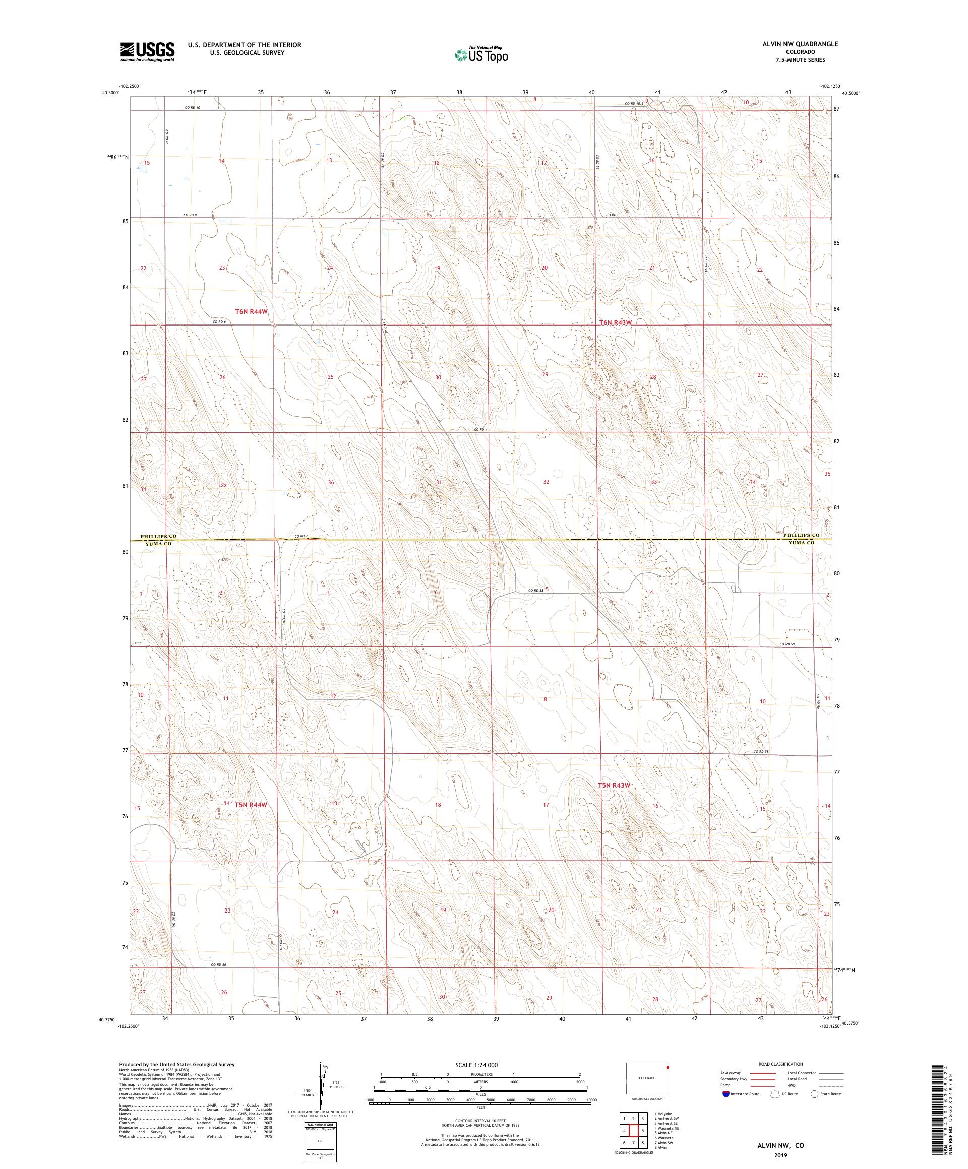 Alvin NW Colorado US Topo Map – MyTopo Map Store