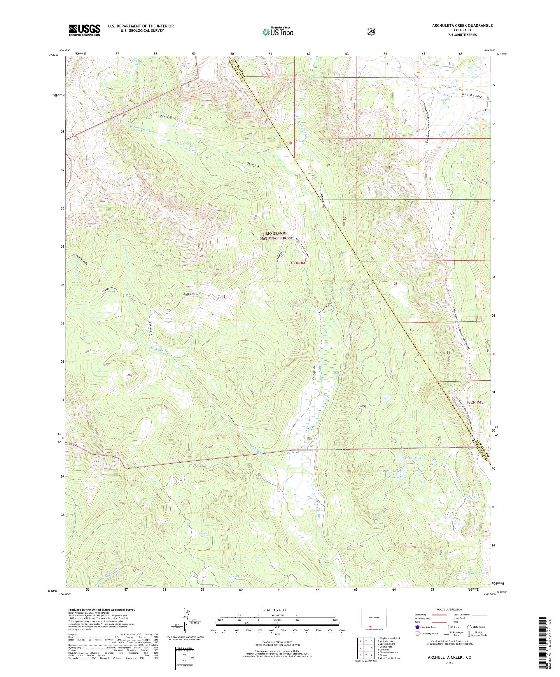 Archuleta Creek Colorado US Topo Map – MyTopo Map Store