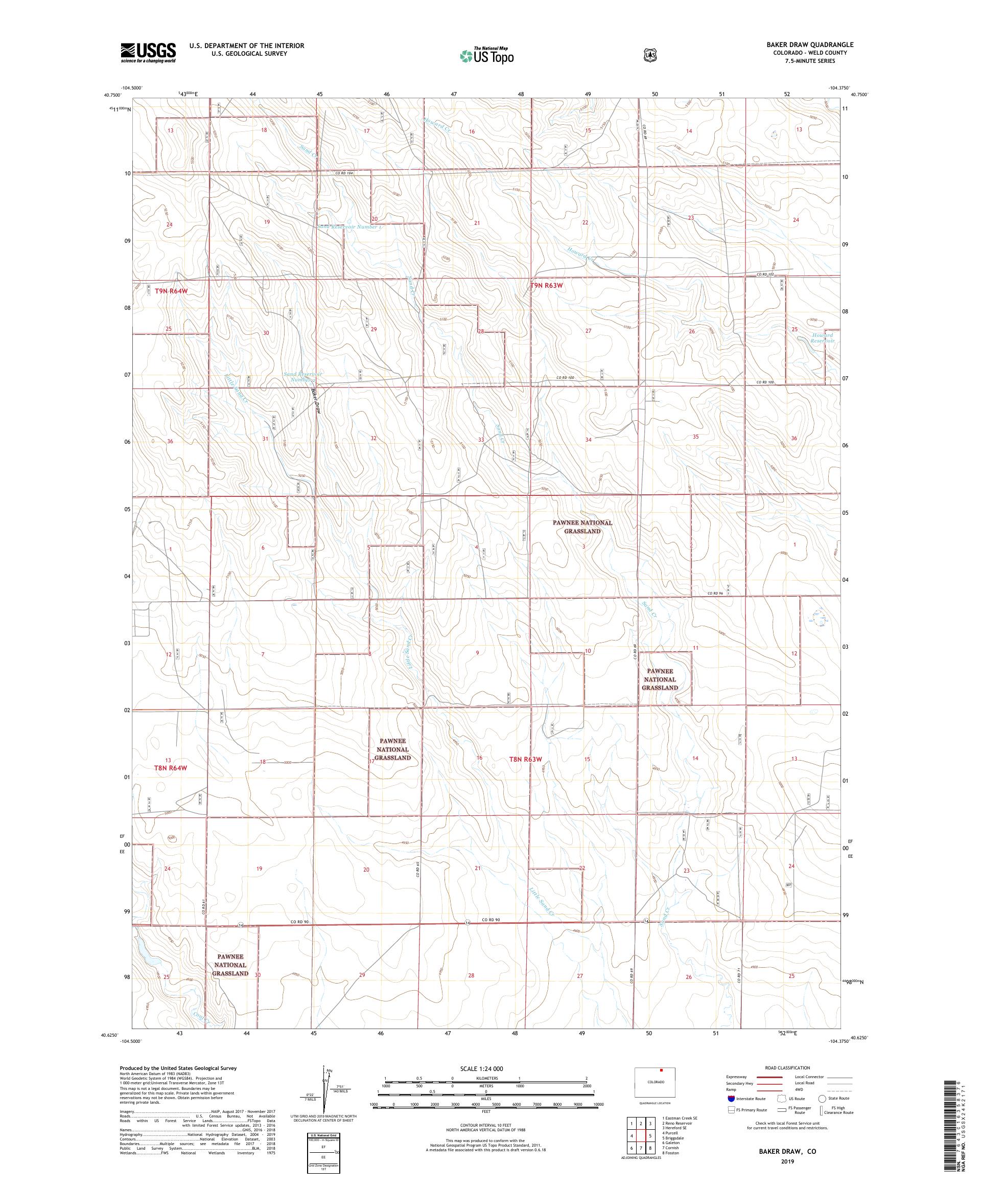 Baker Draw Colorado US Topo Map – MyTopo Map Store
