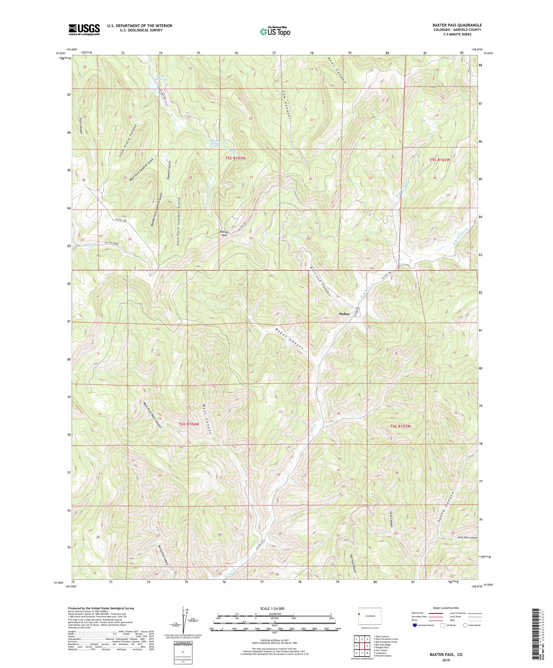 Baxter Pass Colorado US Topo Map – MyTopo Map Store