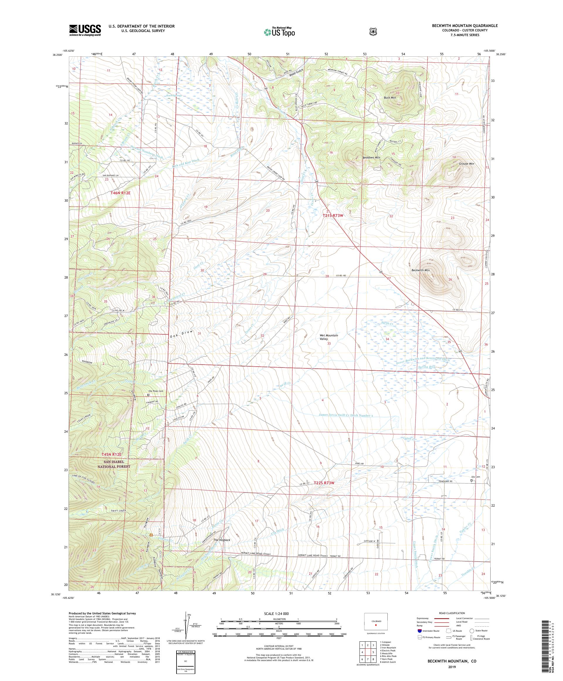 Beckwith Mountain Colorado US Topo Map – MyTopo Map Store