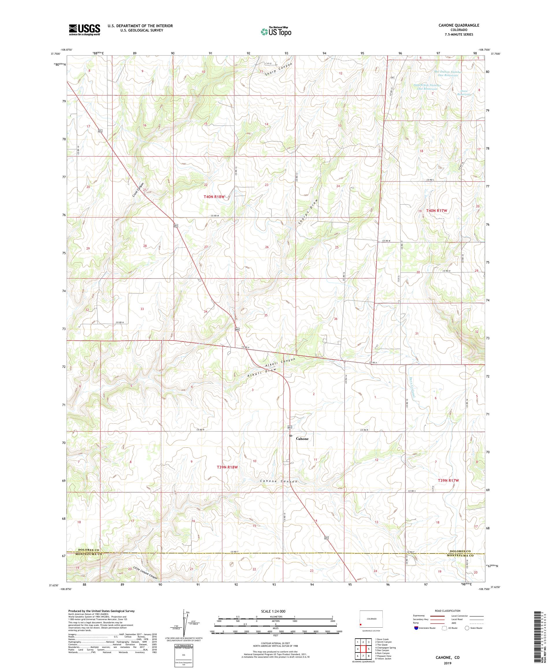 Cahone Colorado US Topo Map – MyTopo Map Store