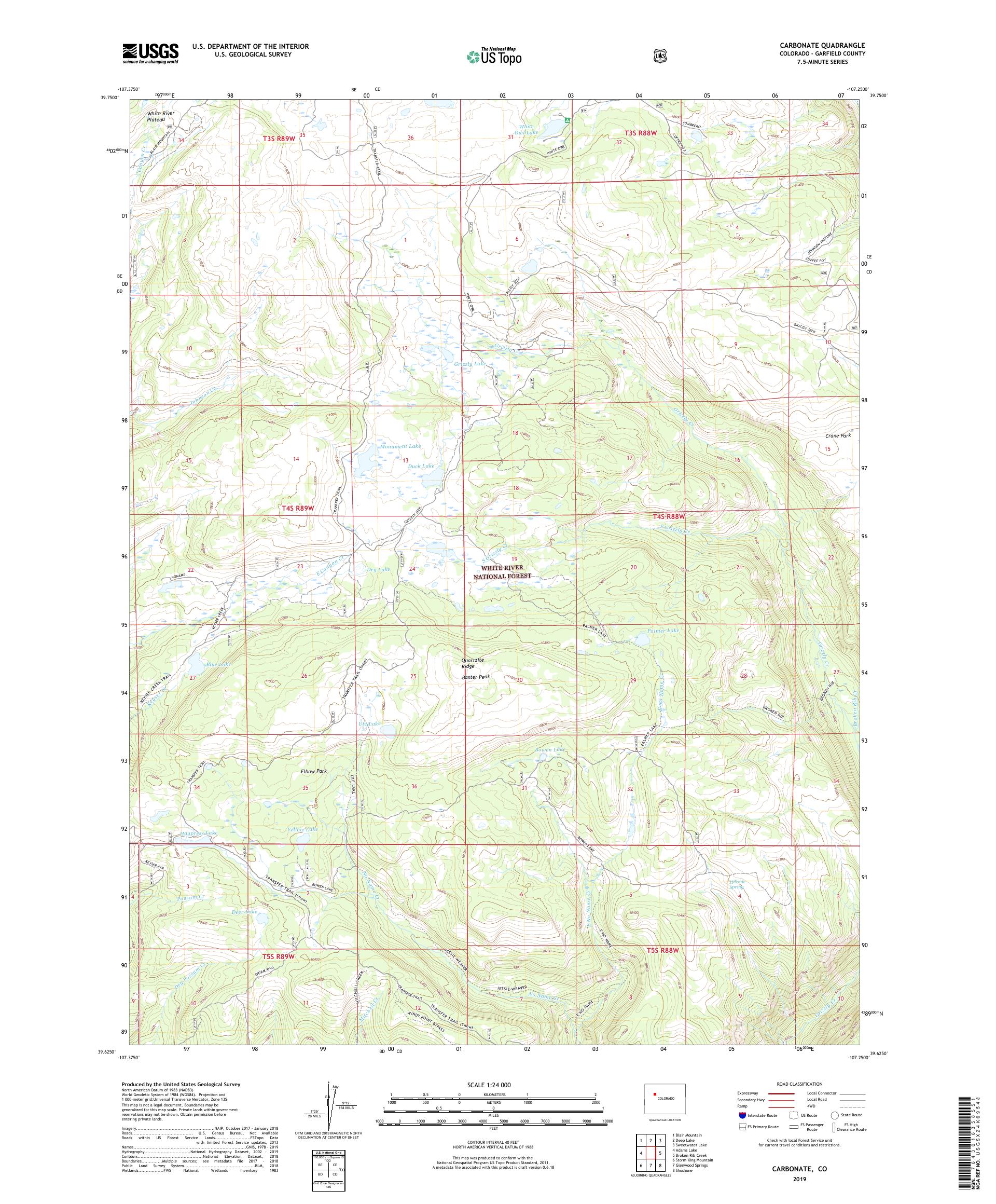 Carbonate Colorado US Topo Map – MyTopo Map Store