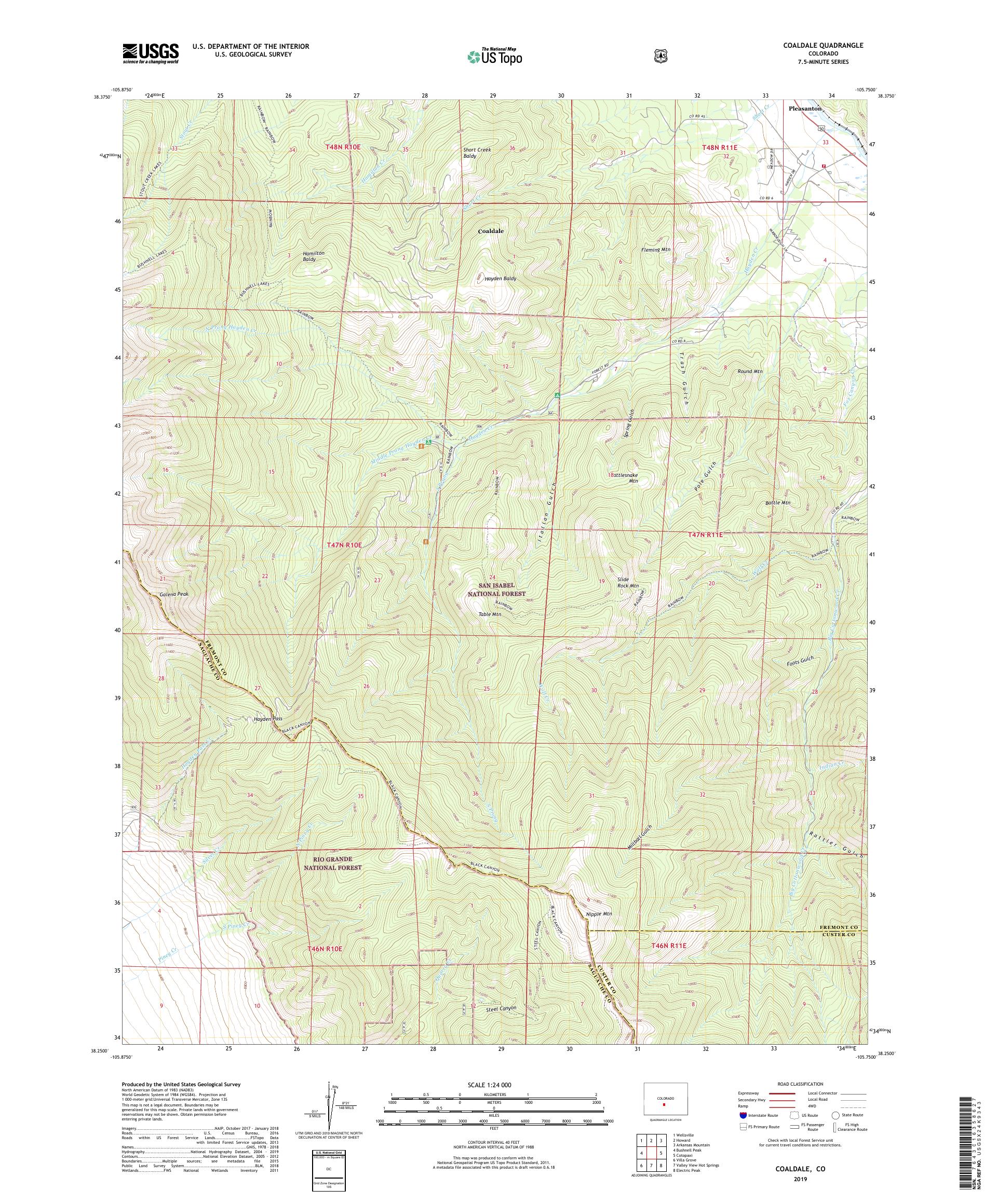 Coaldale Colorado US Topo Map – MyTopo Map Store
