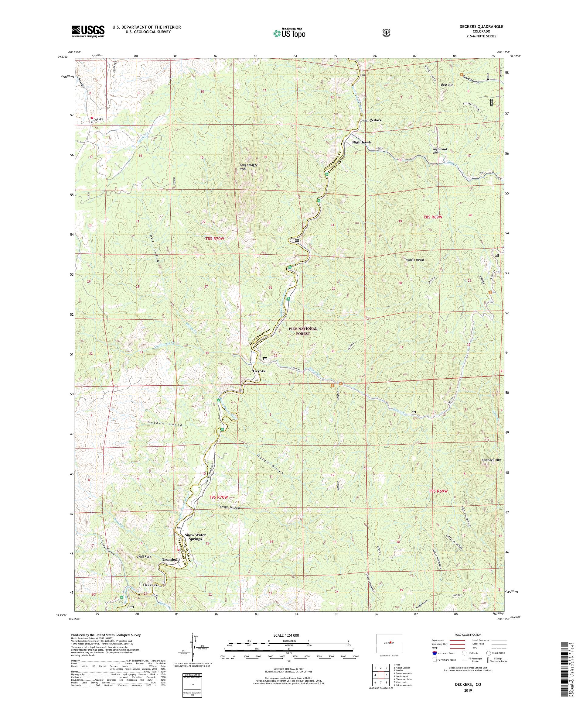 Deckers Colorado US Topo Map – MyTopo Map Store