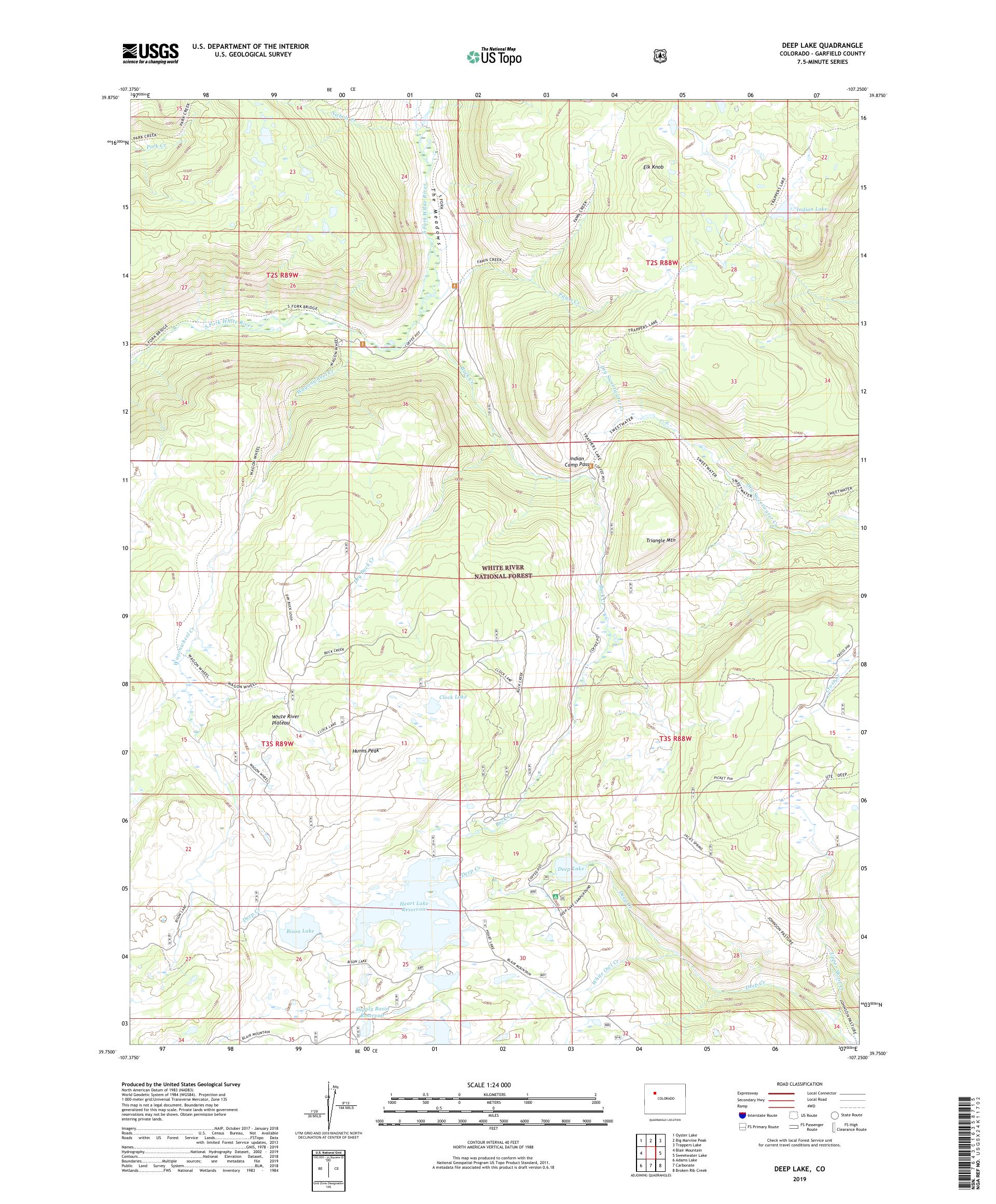 Deep Lake Colorado US Topo Map – MyTopo Map Store