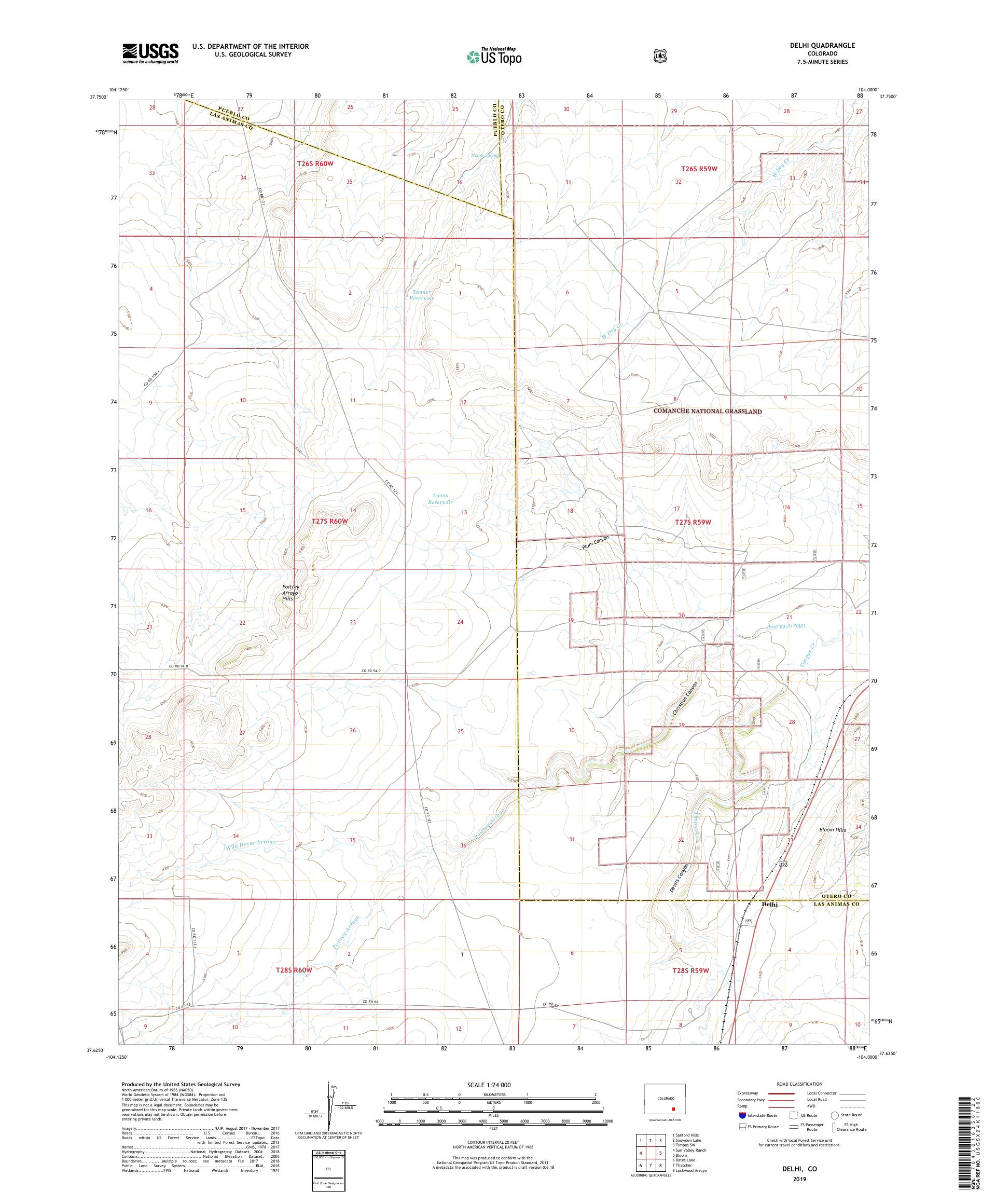 Delhi Colorado US Topo Map – MyTopo Map Store