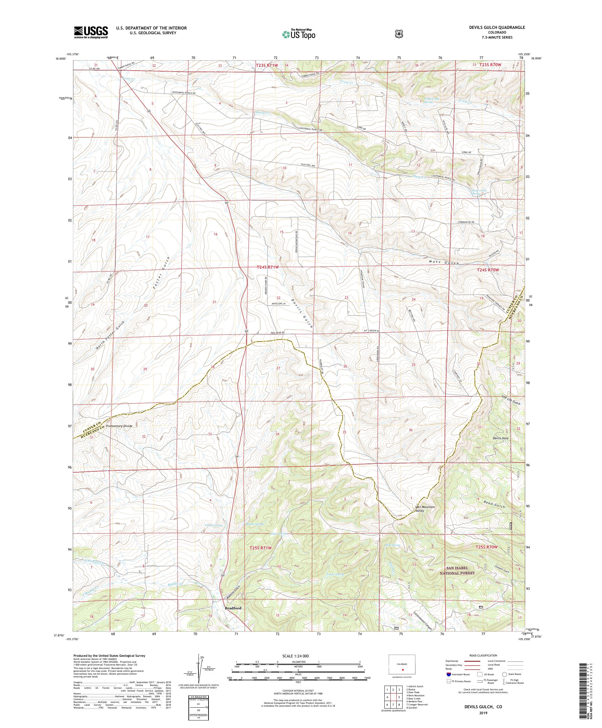 Devils Gulch Colorado US Topo Map – MyTopo Map Store