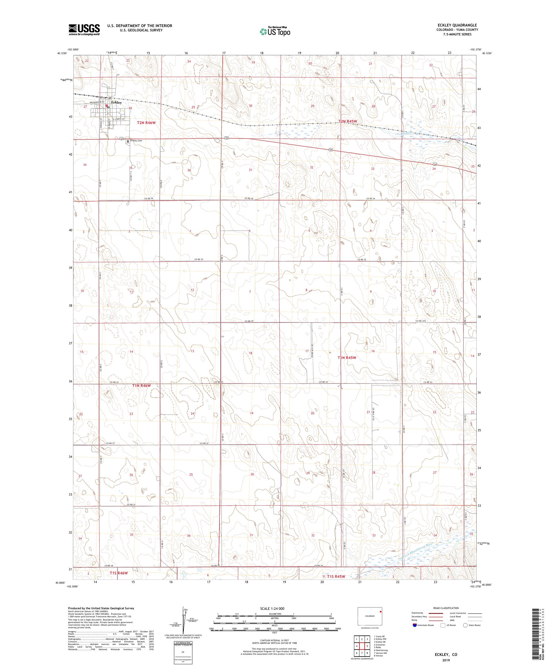 Eckley Colorado US Topo Map – MyTopo Map Store