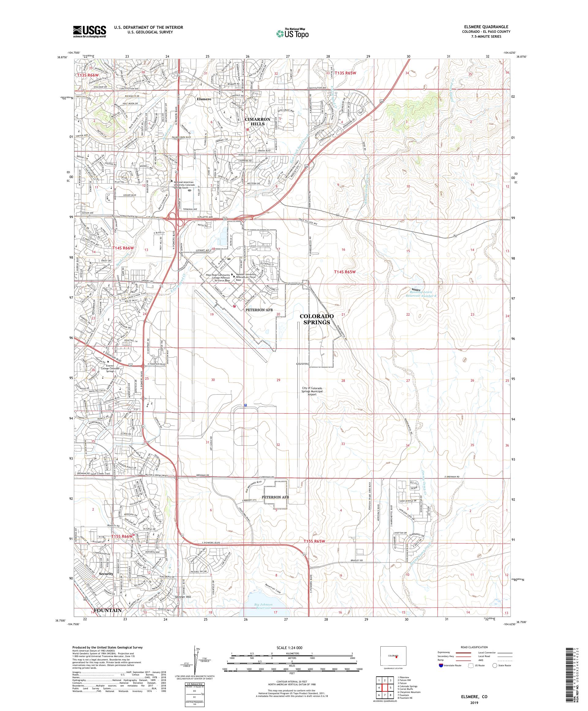 Elsmere Colorado US Topo Map – MyTopo Map Store
