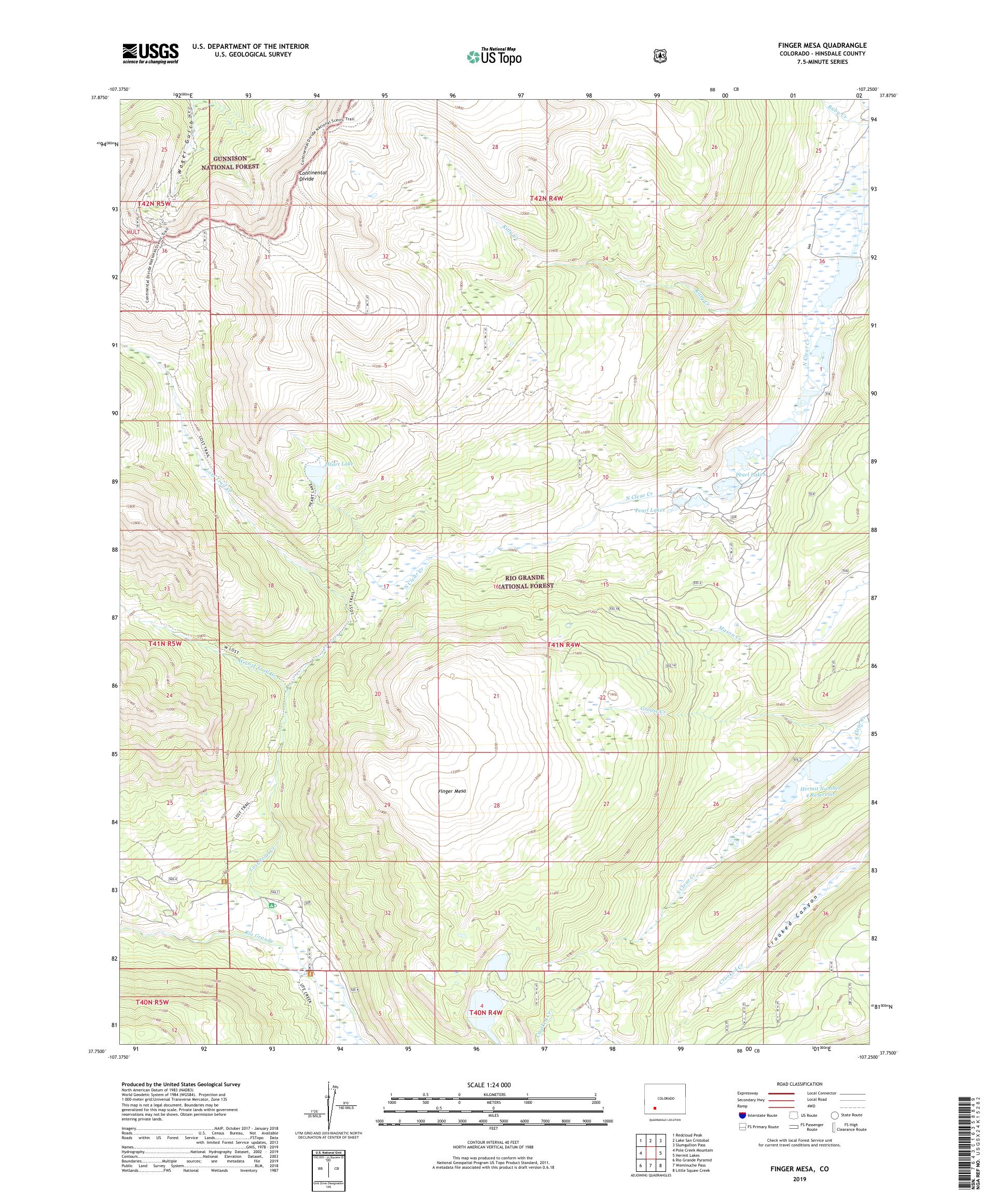 Finger Mesa Colorado US Topo Map – MyTopo Map Store
