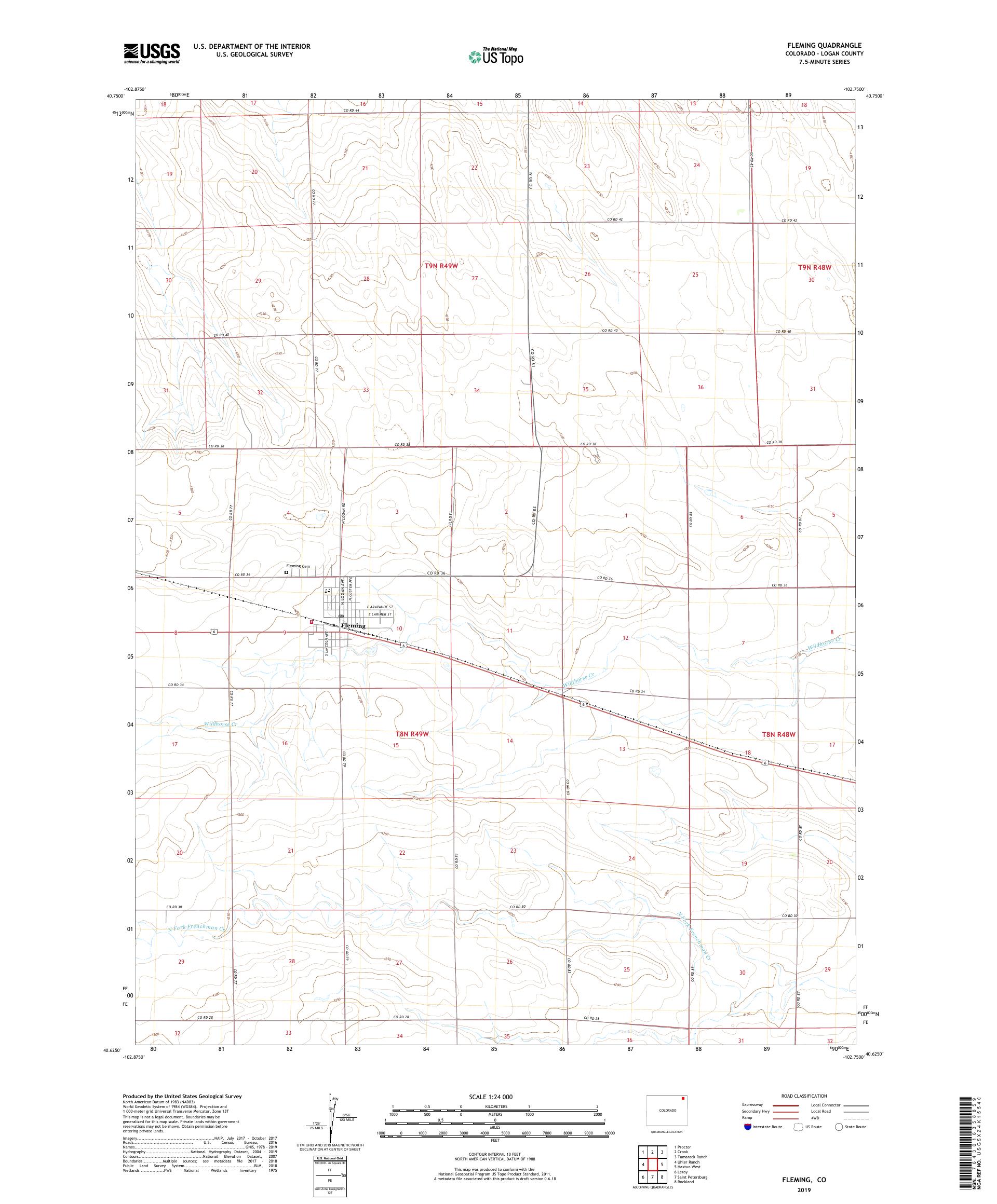 Fleming Colorado US Topo Map – MyTopo Map Store