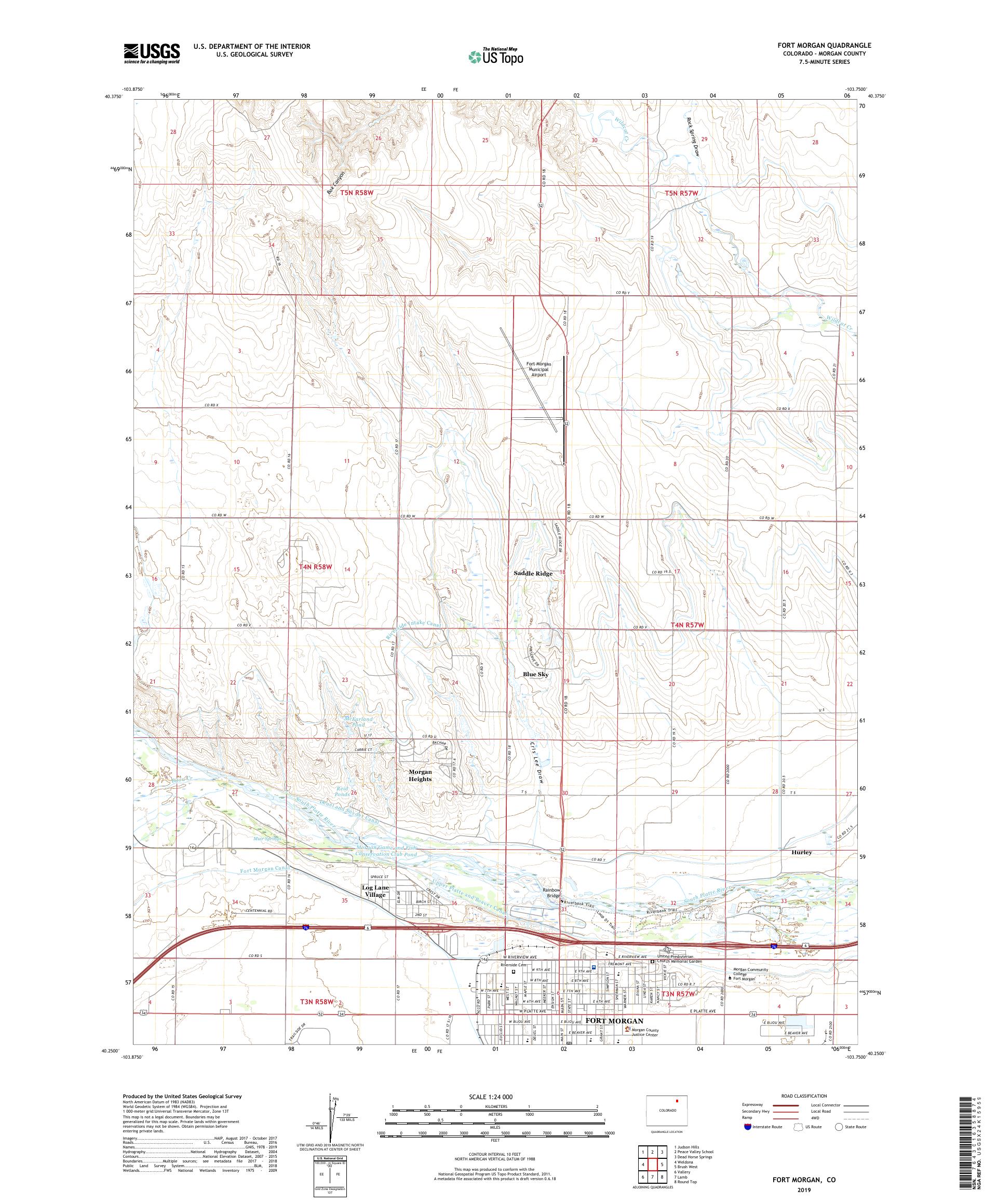 Fort Morgan Colorado US Topo Map – MyTopo Map Store