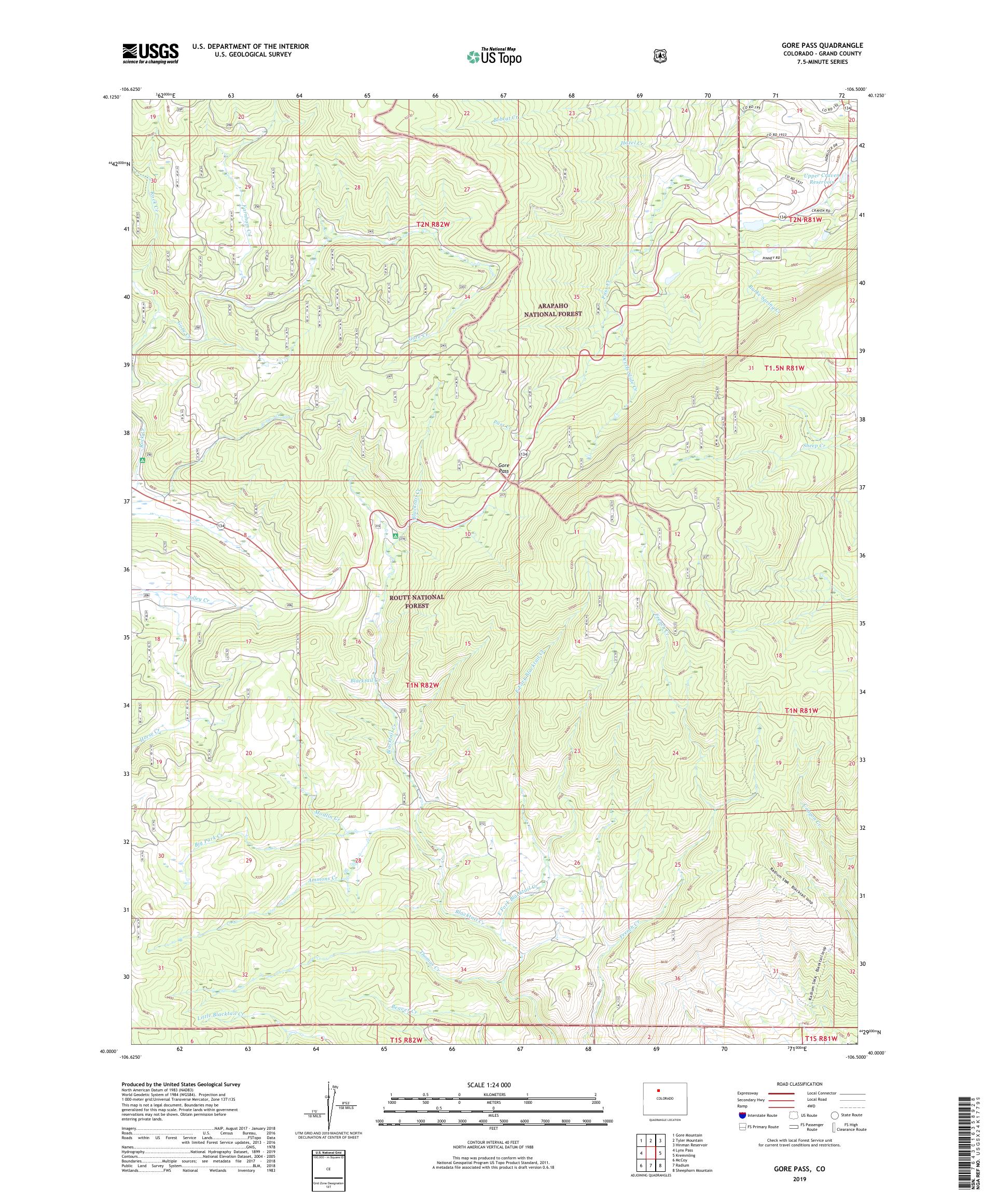 Gore Pass Colorado US Topo Map – MyTopo Map Store