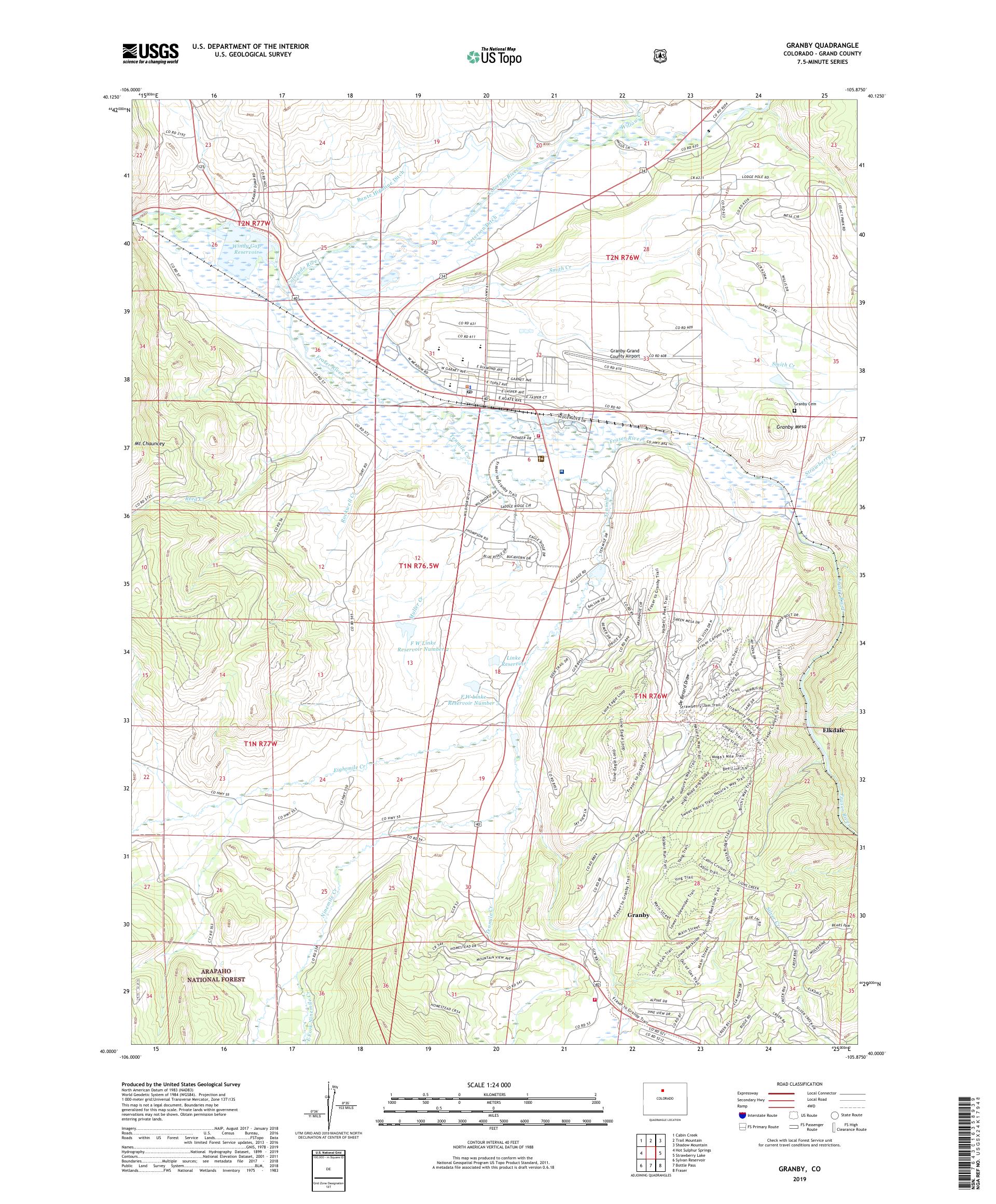 Granby Colorado US Topo Map – MyTopo Map Store
