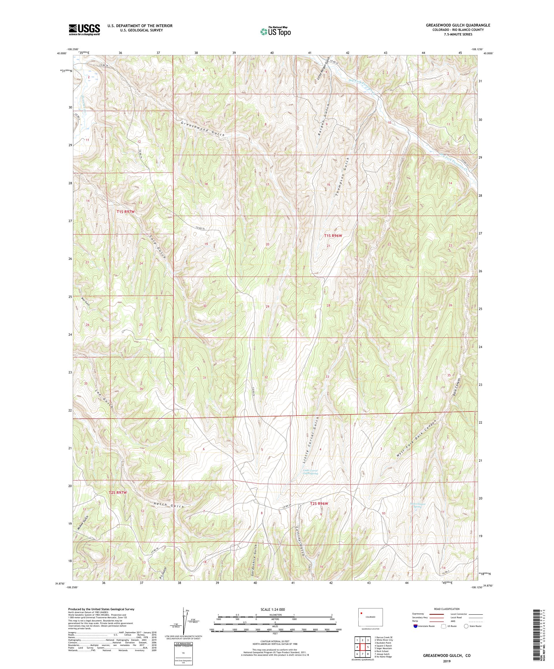 Greasewood Gulch Colorado US Topo Map – MyTopo Map Store