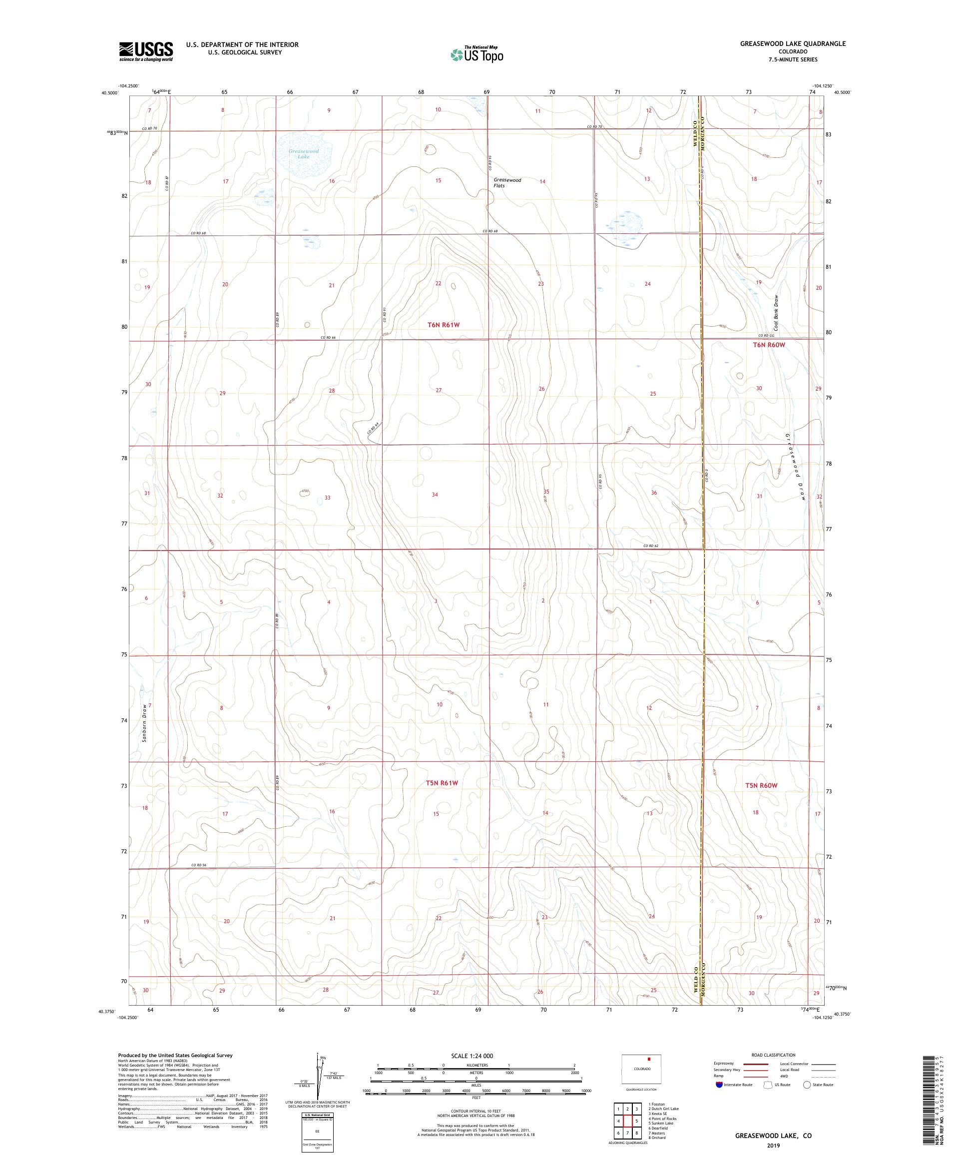 Greasewood Lake Colorado US Topo Map – MyTopo Map Store