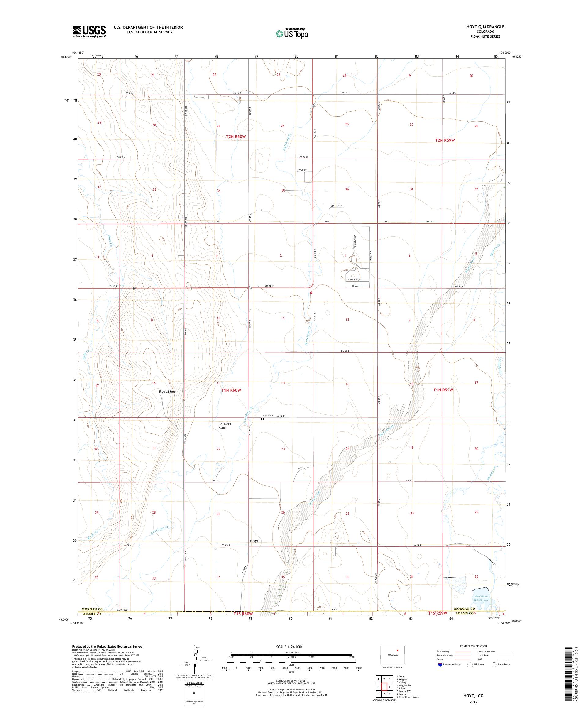 Hoyt Colorado US Topo Map – MyTopo Map Store