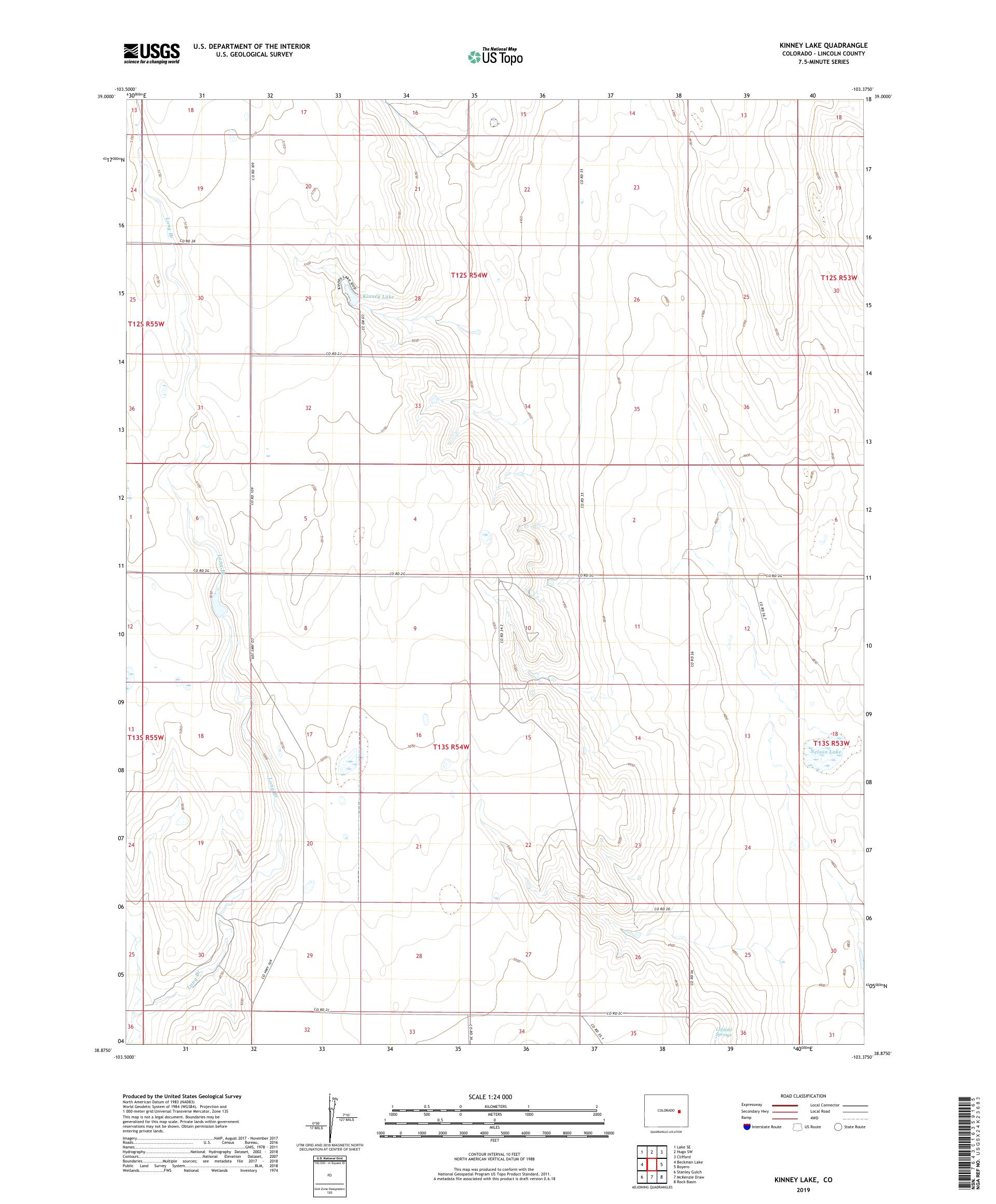 Kinney Lake Colorado US Topo Map – MyTopo Map Store