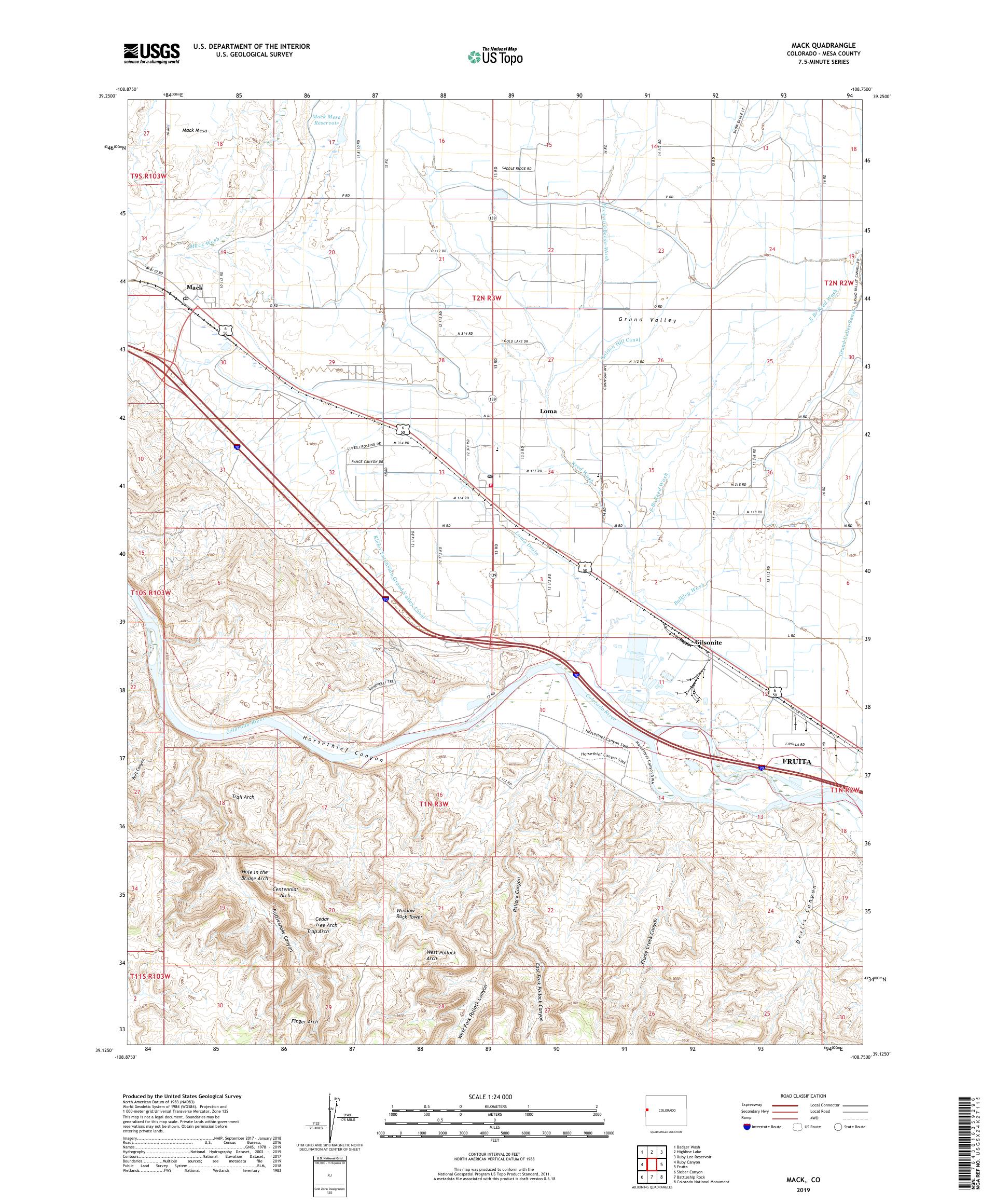 Mack Colorado US Topo Map – MyTopo Map Store
