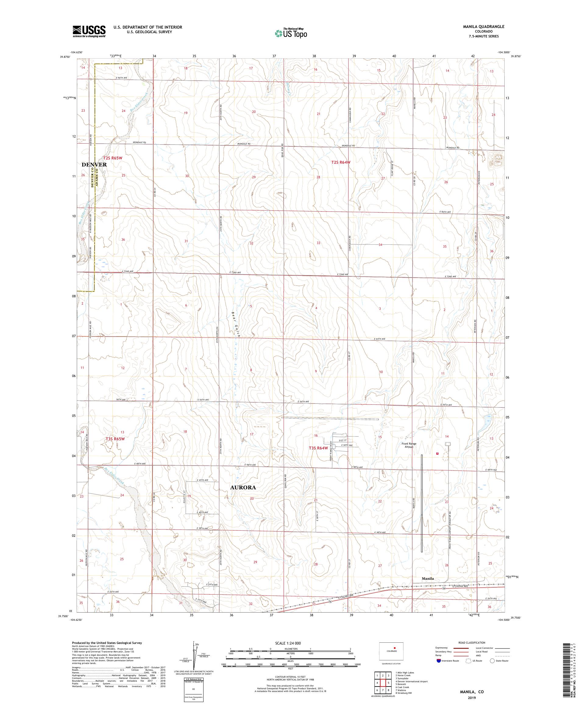 Manila Colorado US Topo Map – MyTopo Map Store