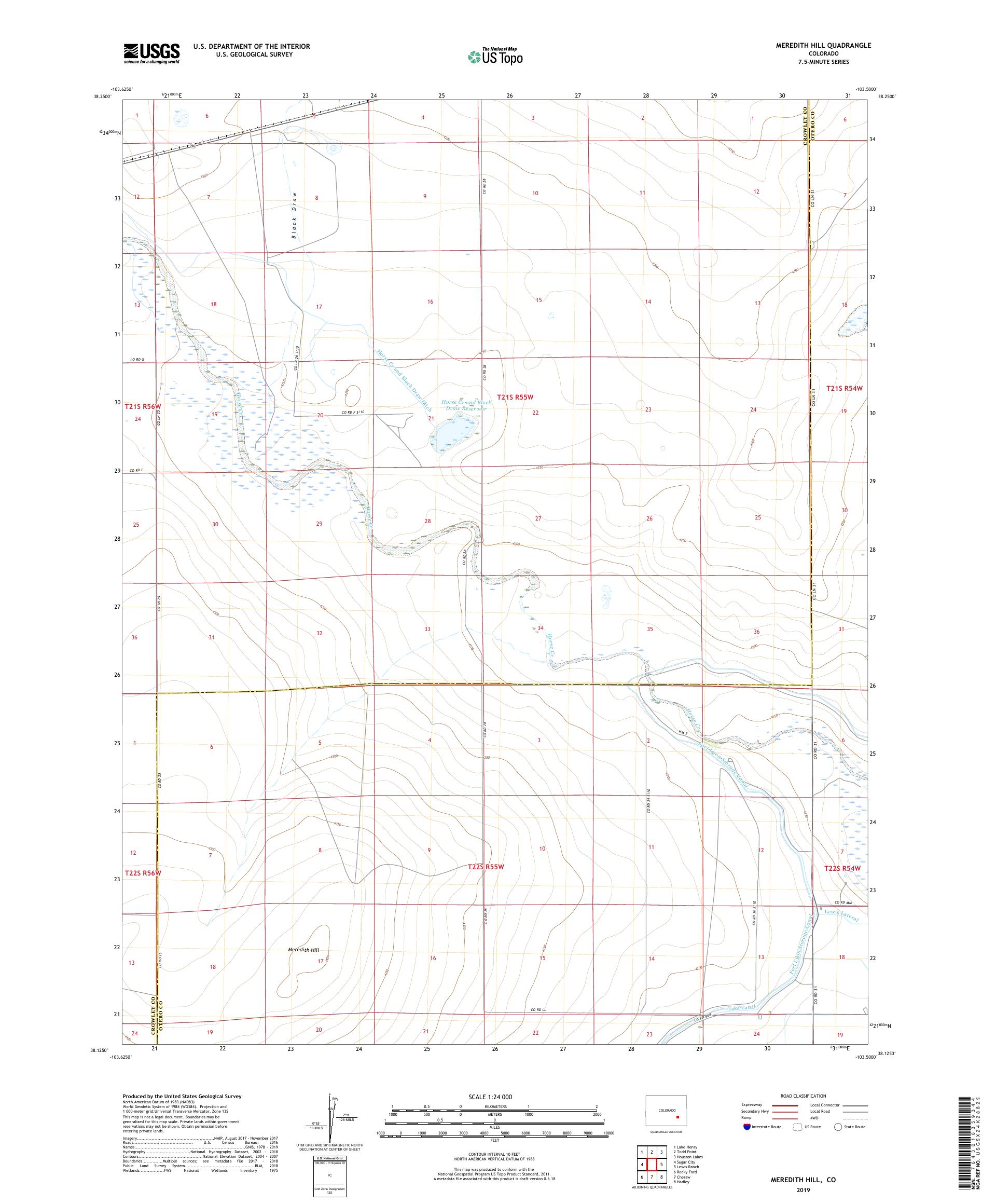 Meredith Hill Colorado US Topo Map – MyTopo Map Store