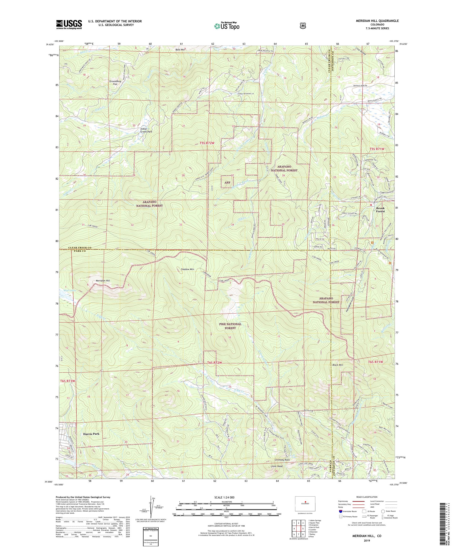 Meridian Hill Colorado US Topo Map – MyTopo Map Store