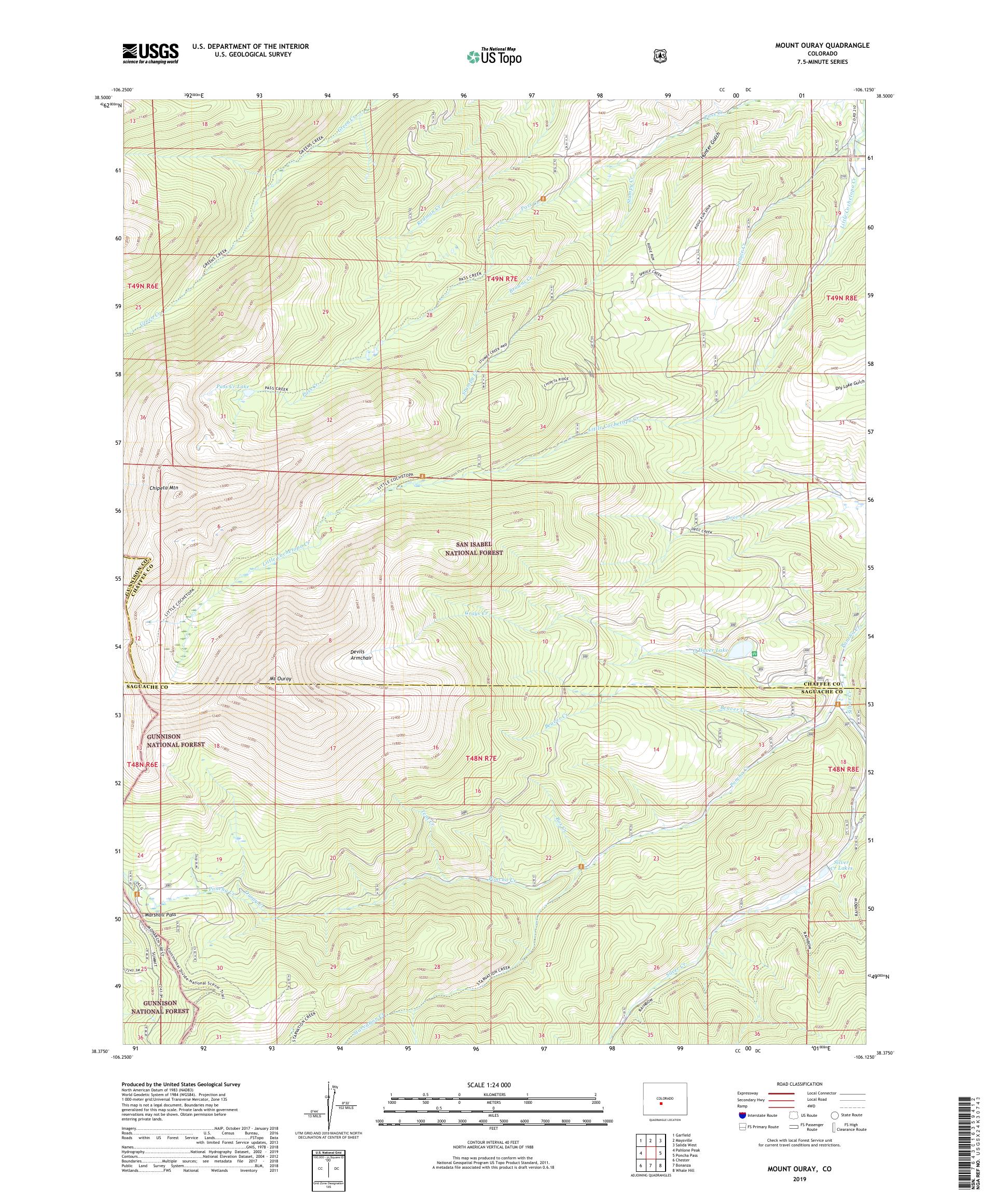 Mount Ouray Colorado US Topo Map – MyTopo Map Store