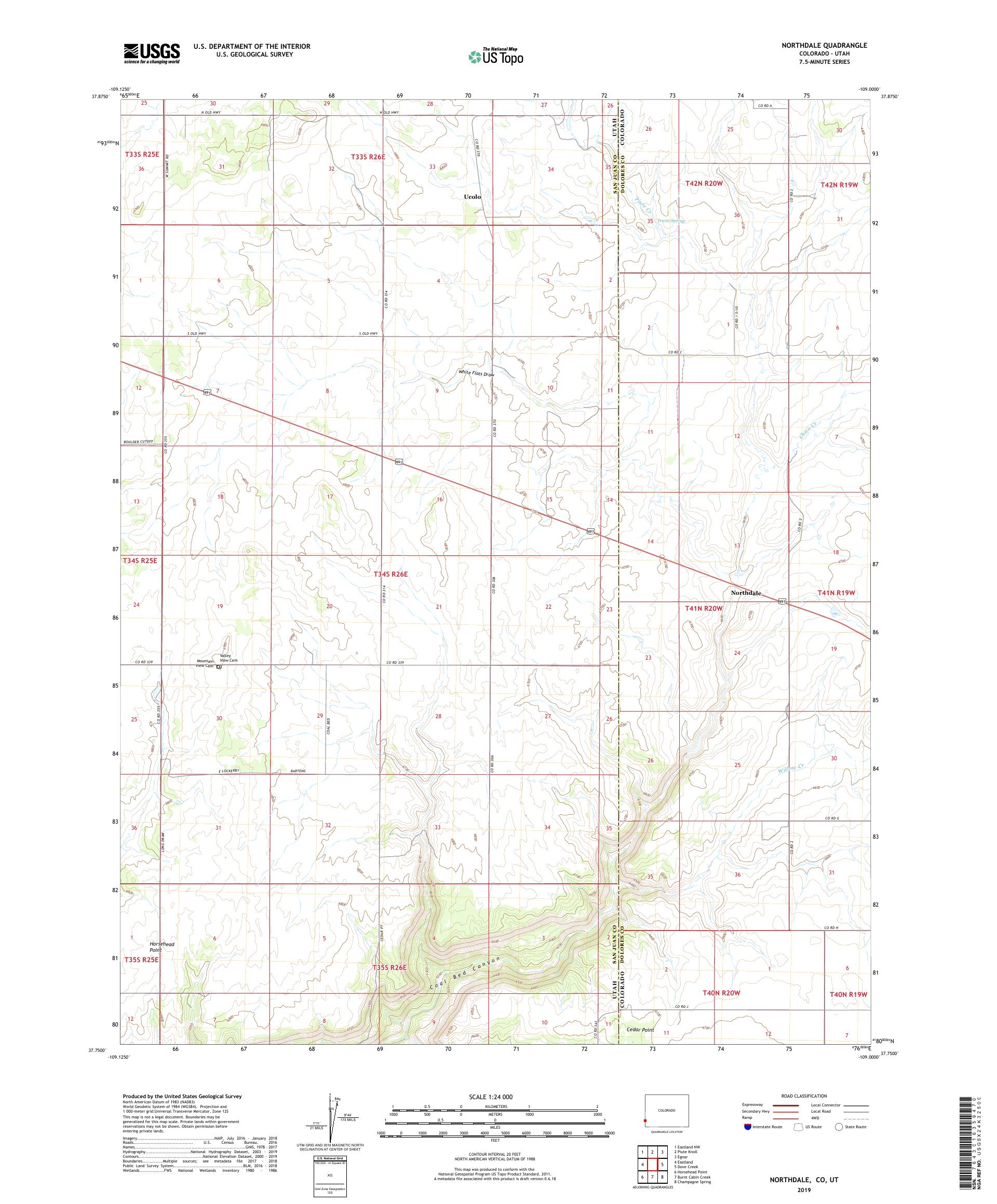 Northdale Colorado US Topo Map – MyTopo Map Store