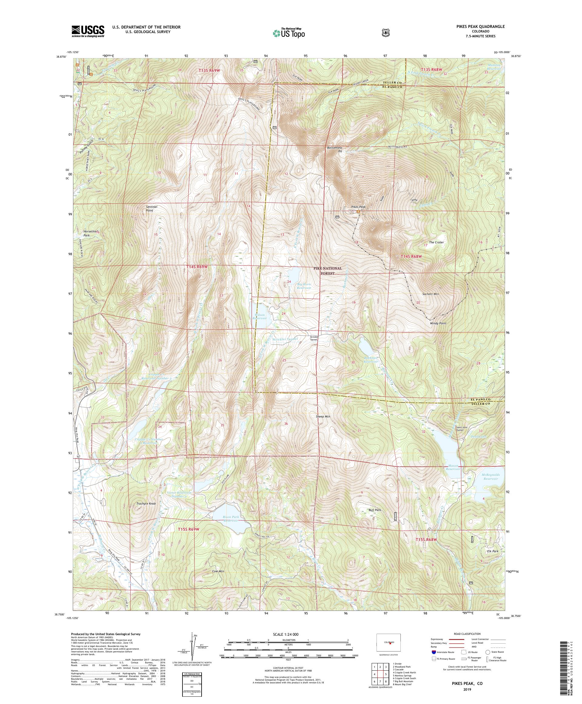 Pikes Peak Colorado US Topo Map – MyTopo Map Store