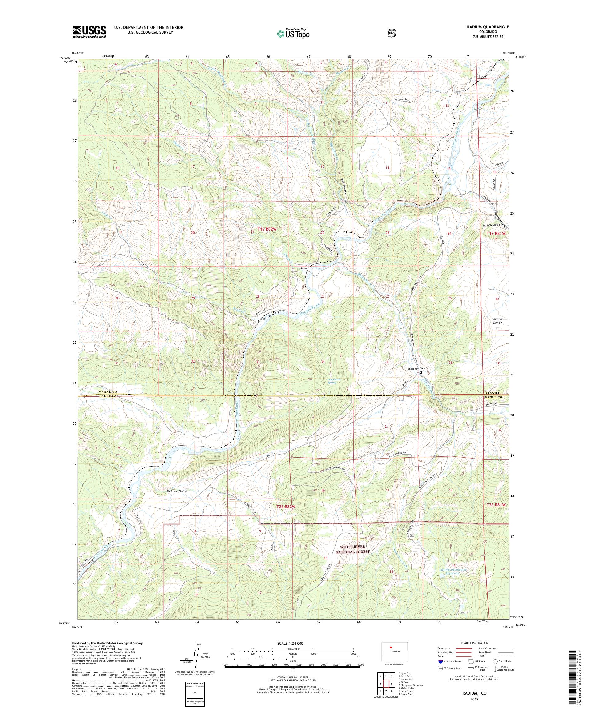 Radium Colorado US Topo Map – MyTopo Map Store