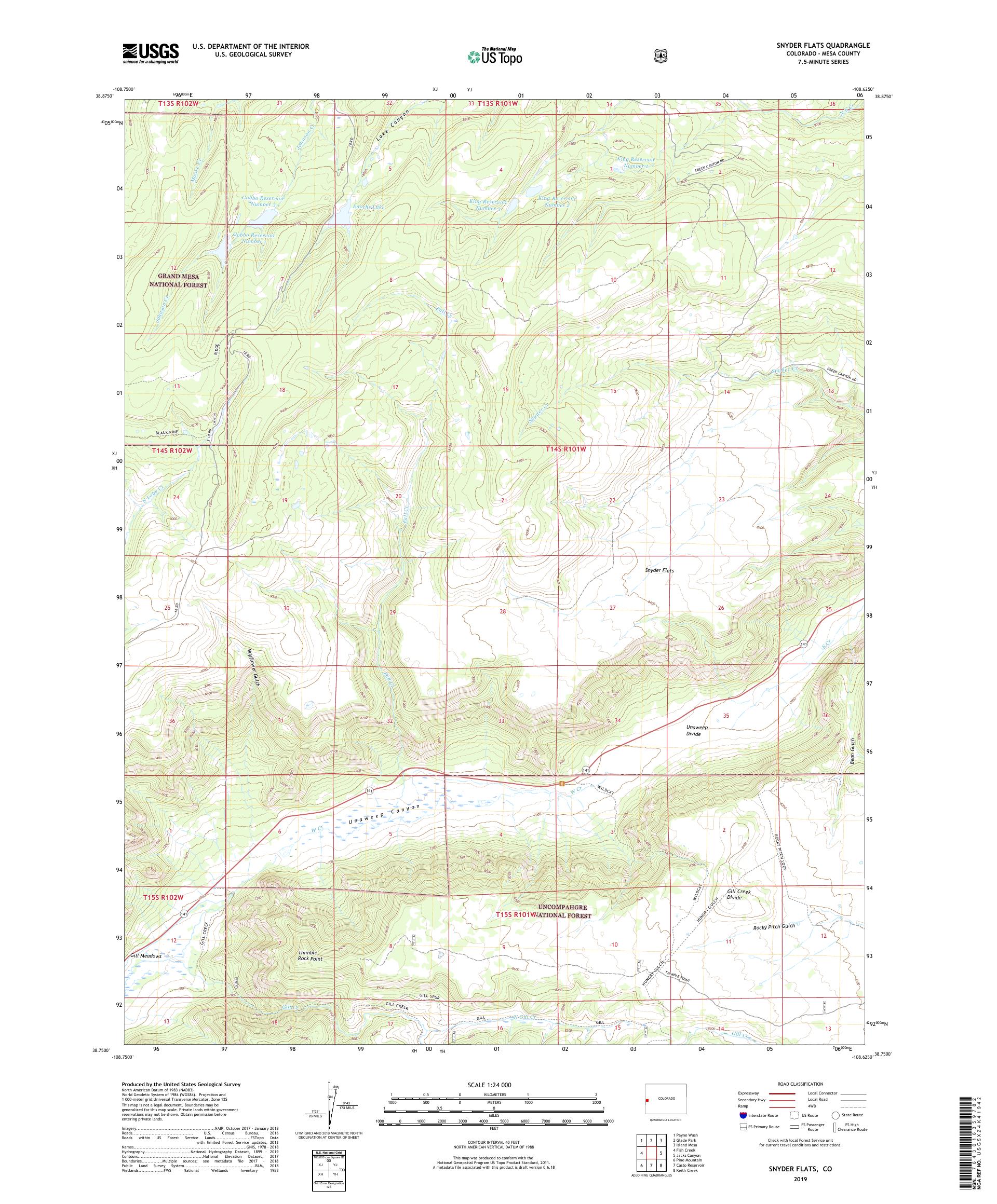 Snyder Flats Colorado US Topo Map – MyTopo Map Store