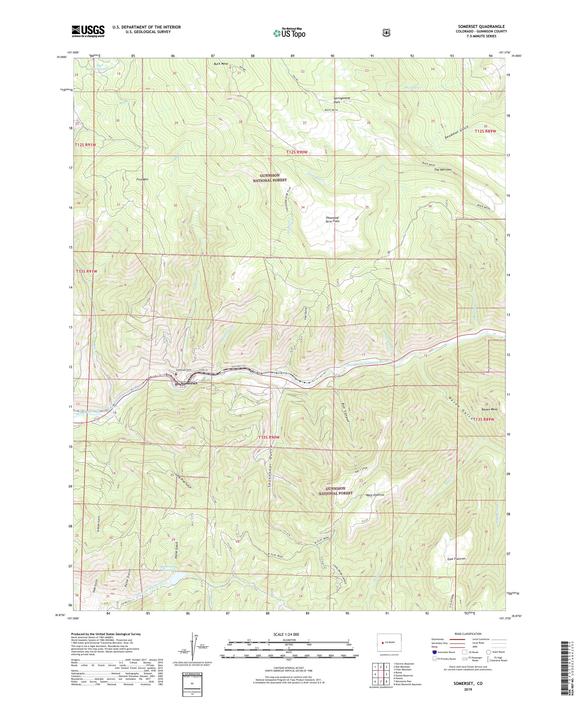 Somerset Colorado US Topo Map – MyTopo Map Store