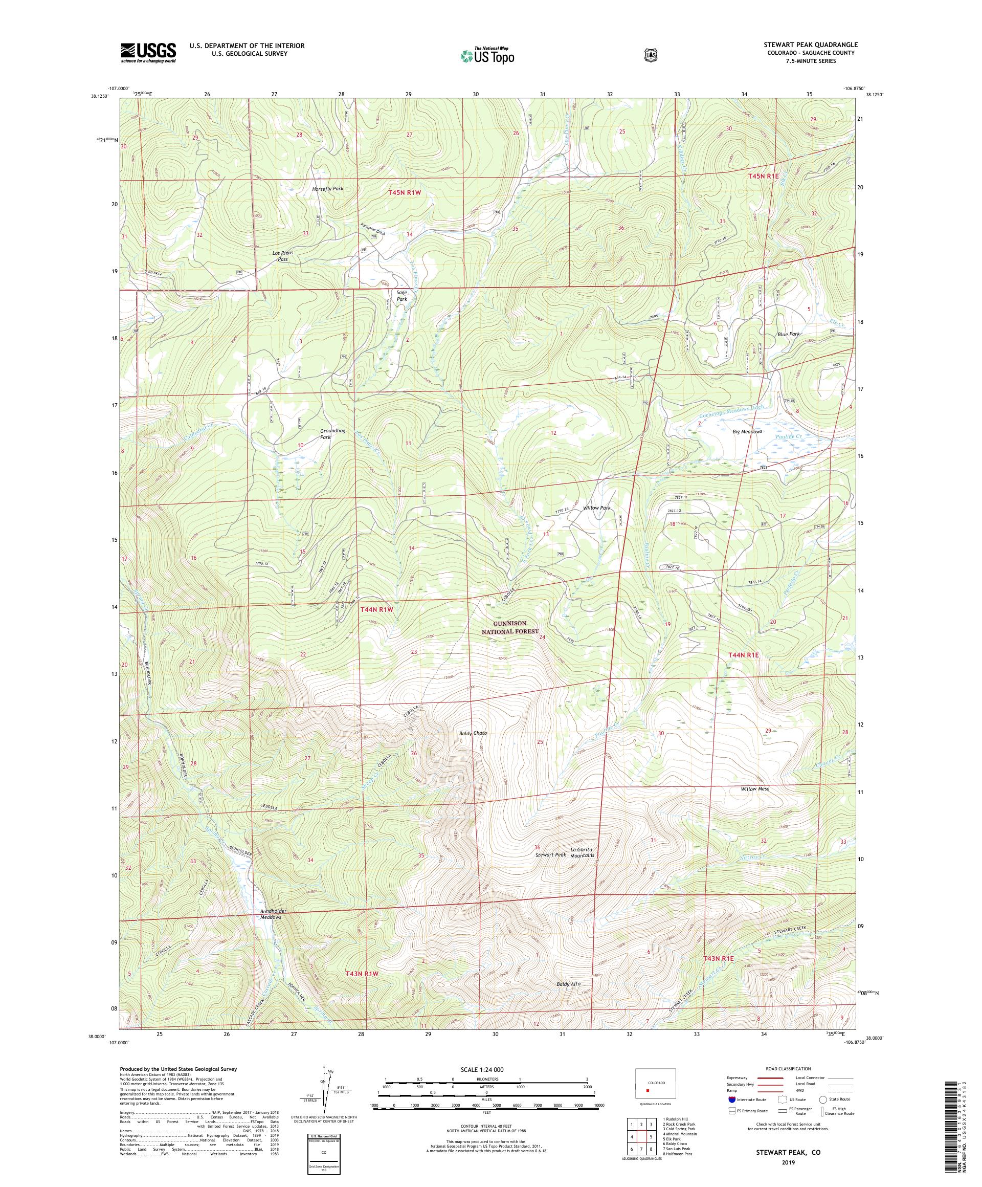 Stewart Peak Colorado US Topo Map – MyTopo Map Store
