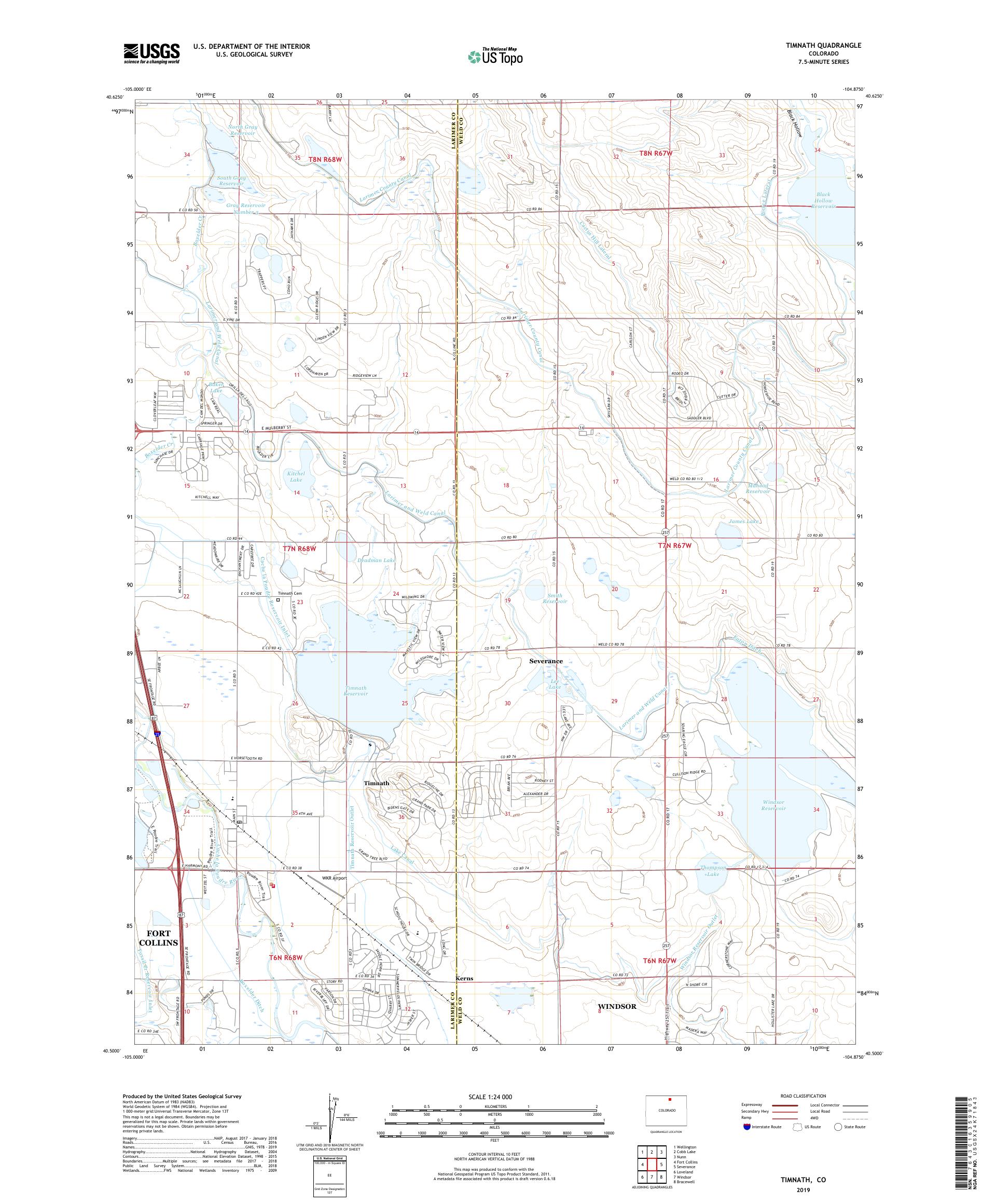 Timnath Colorado US Topo Map – MyTopo Map Store