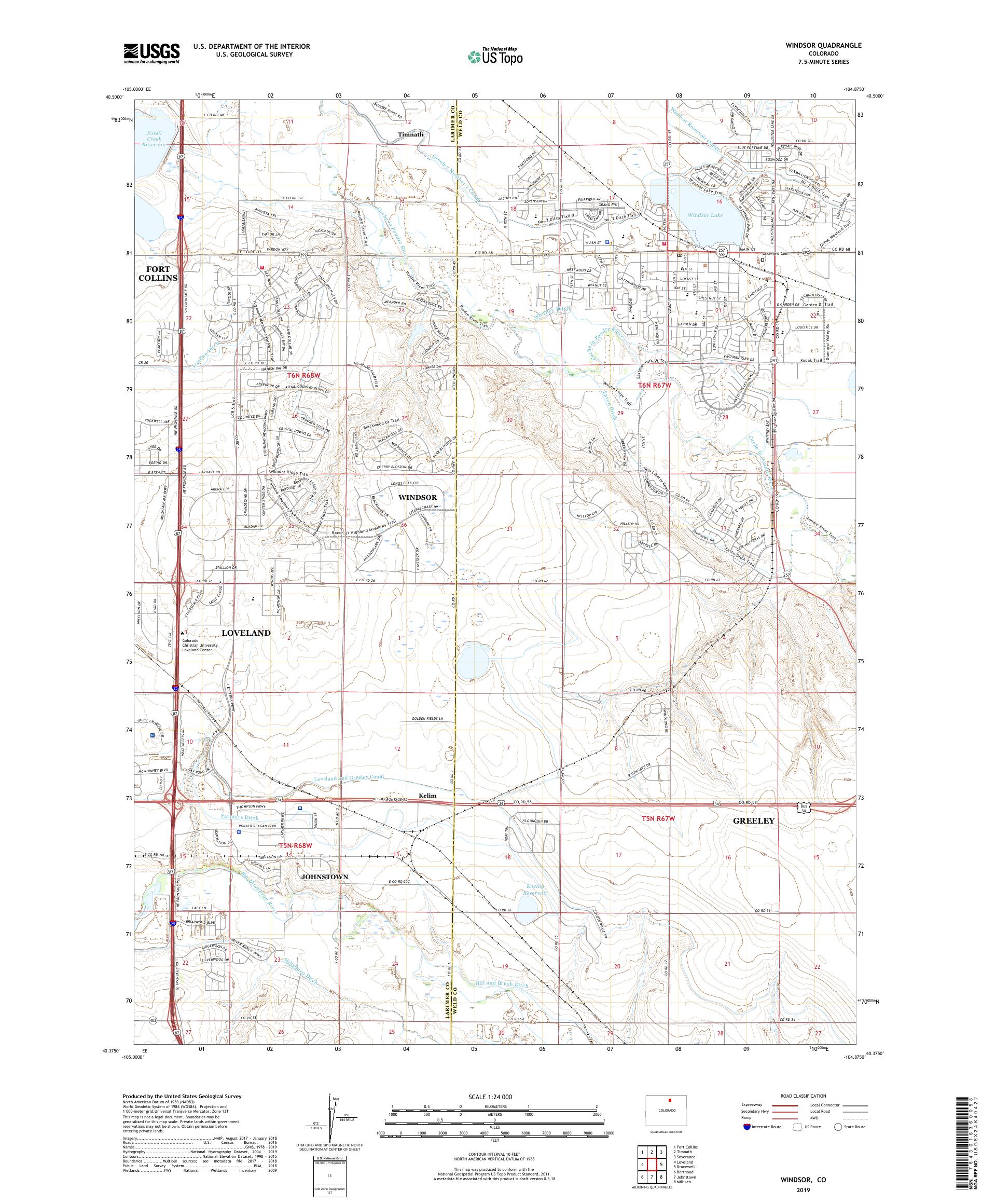 Windsor Colorado US Topo Map – MyTopo Map Store