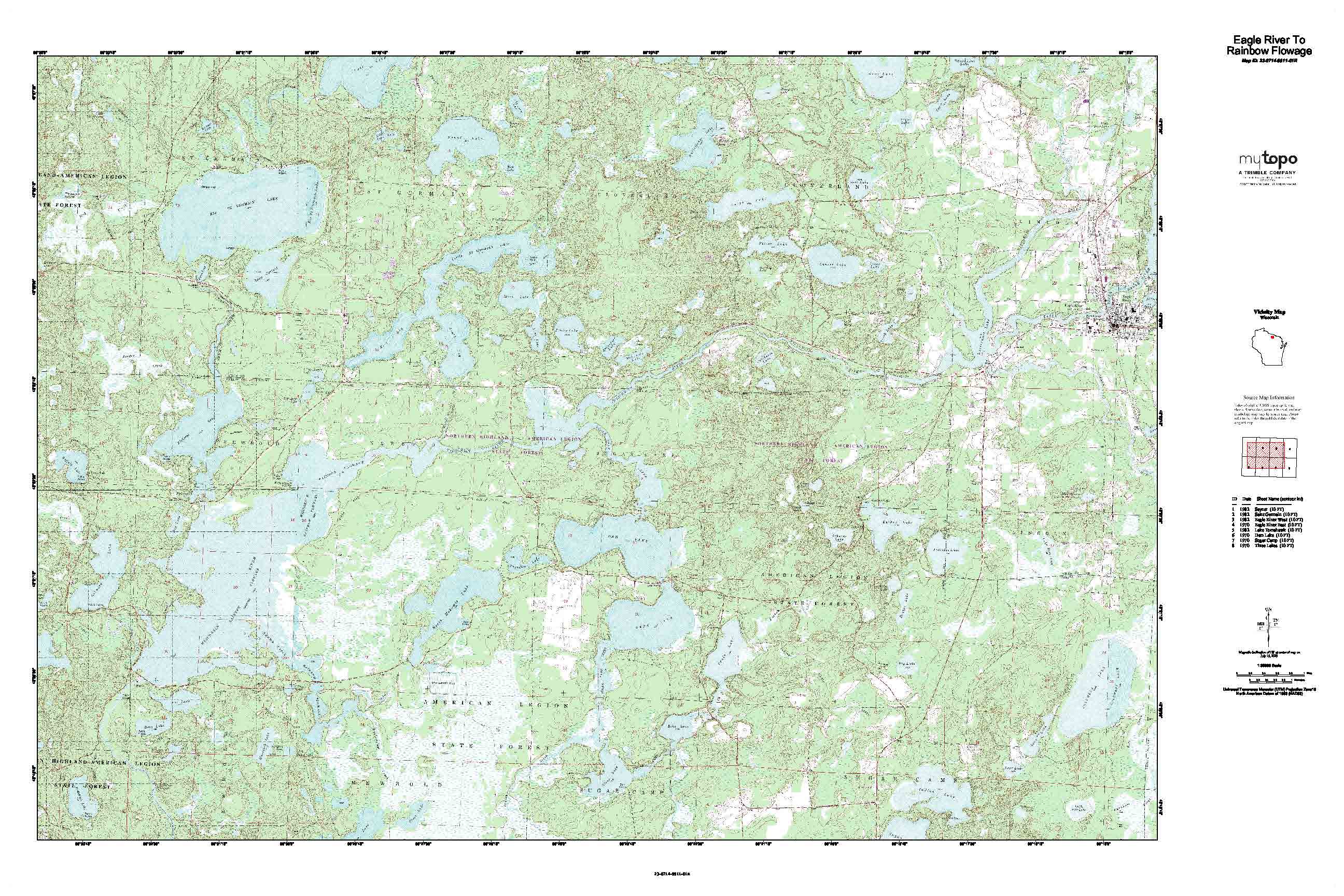 Eagle River to Rainbow Flowage – MyTopo Map Store