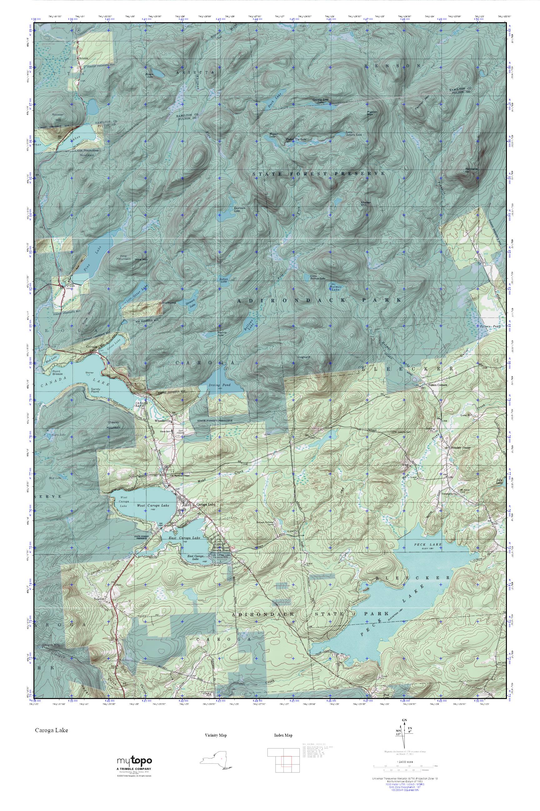 Caroga Lake MyTopo Explorer Series Map – MyTopo Map Store
