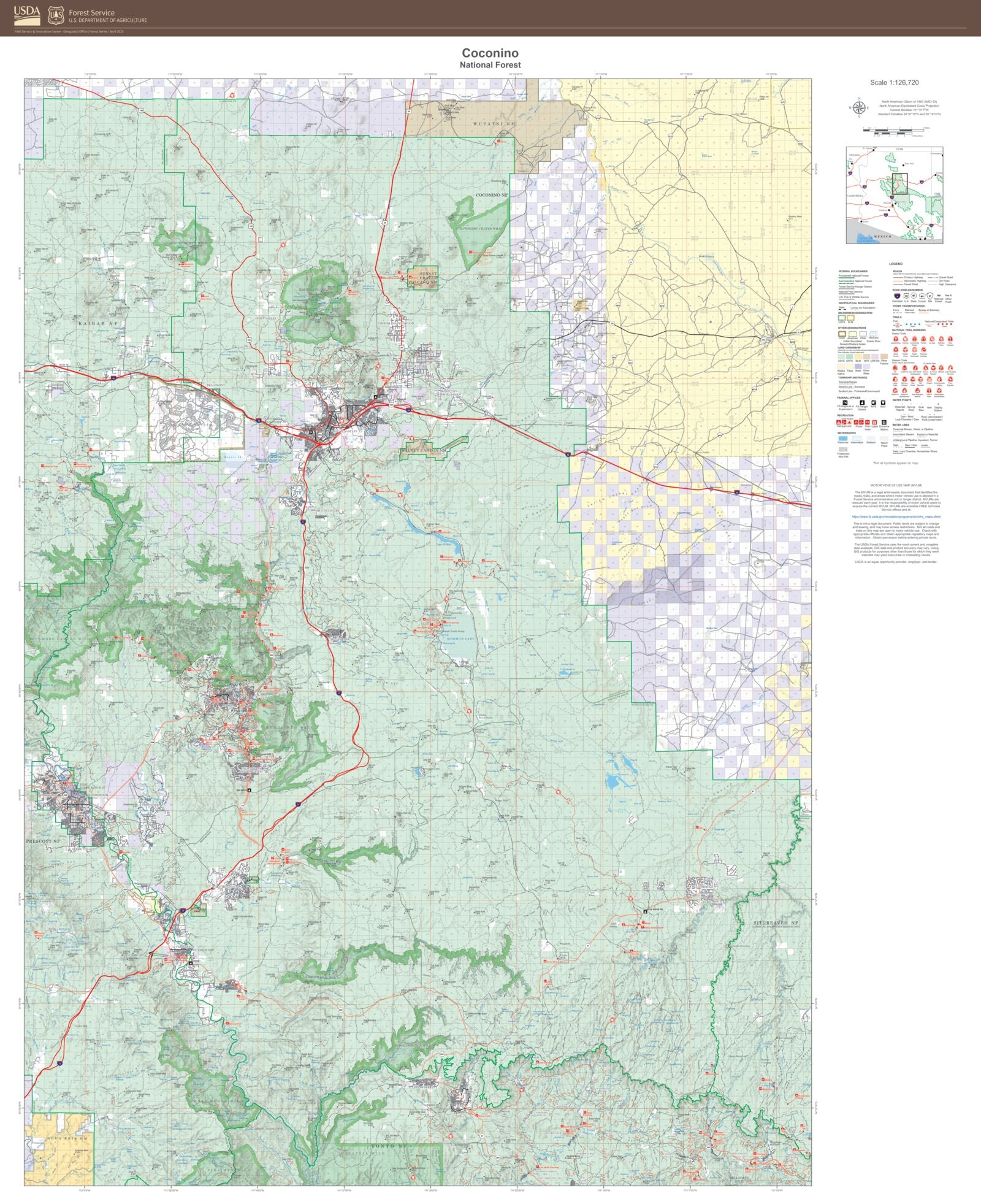 Coconino National Forest Map – MyTopo Map Store