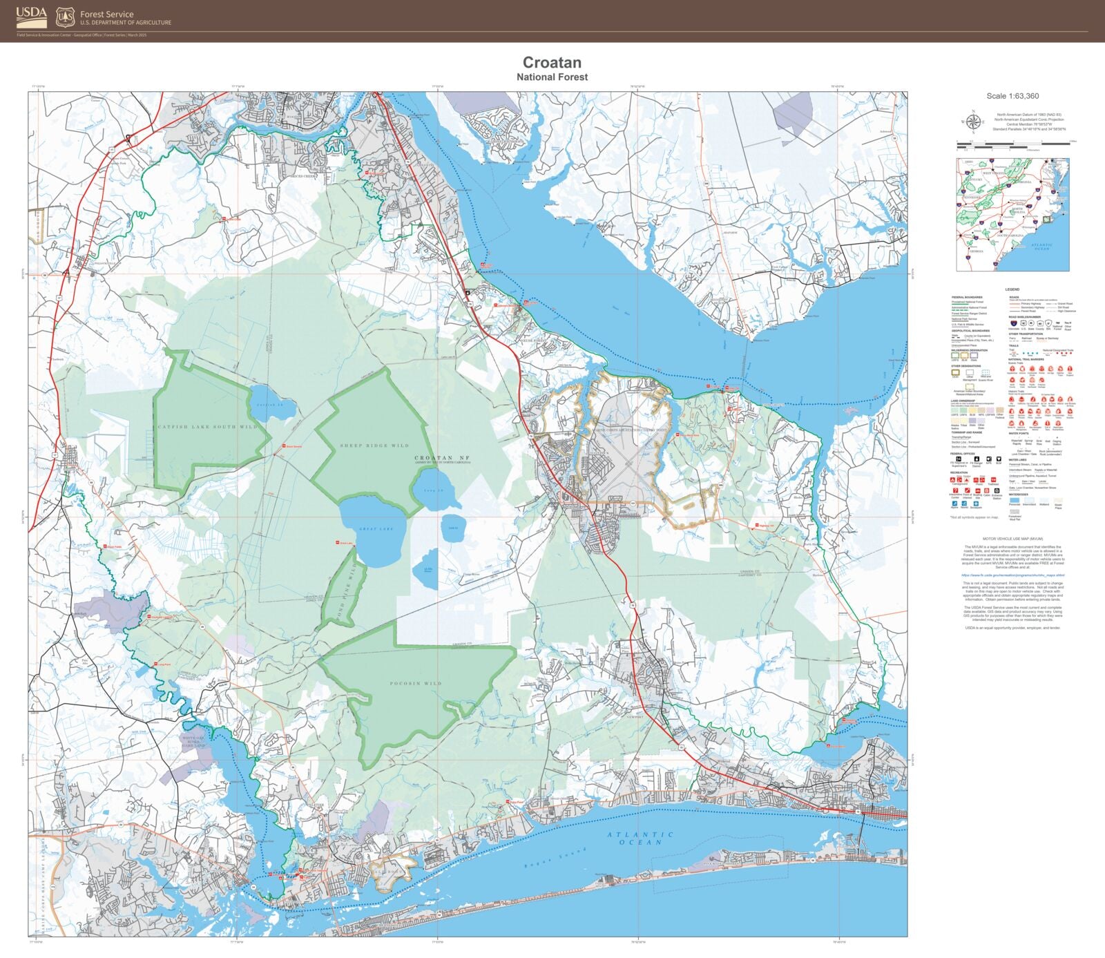 Croatan National Forest Map – MyTopo Map Store