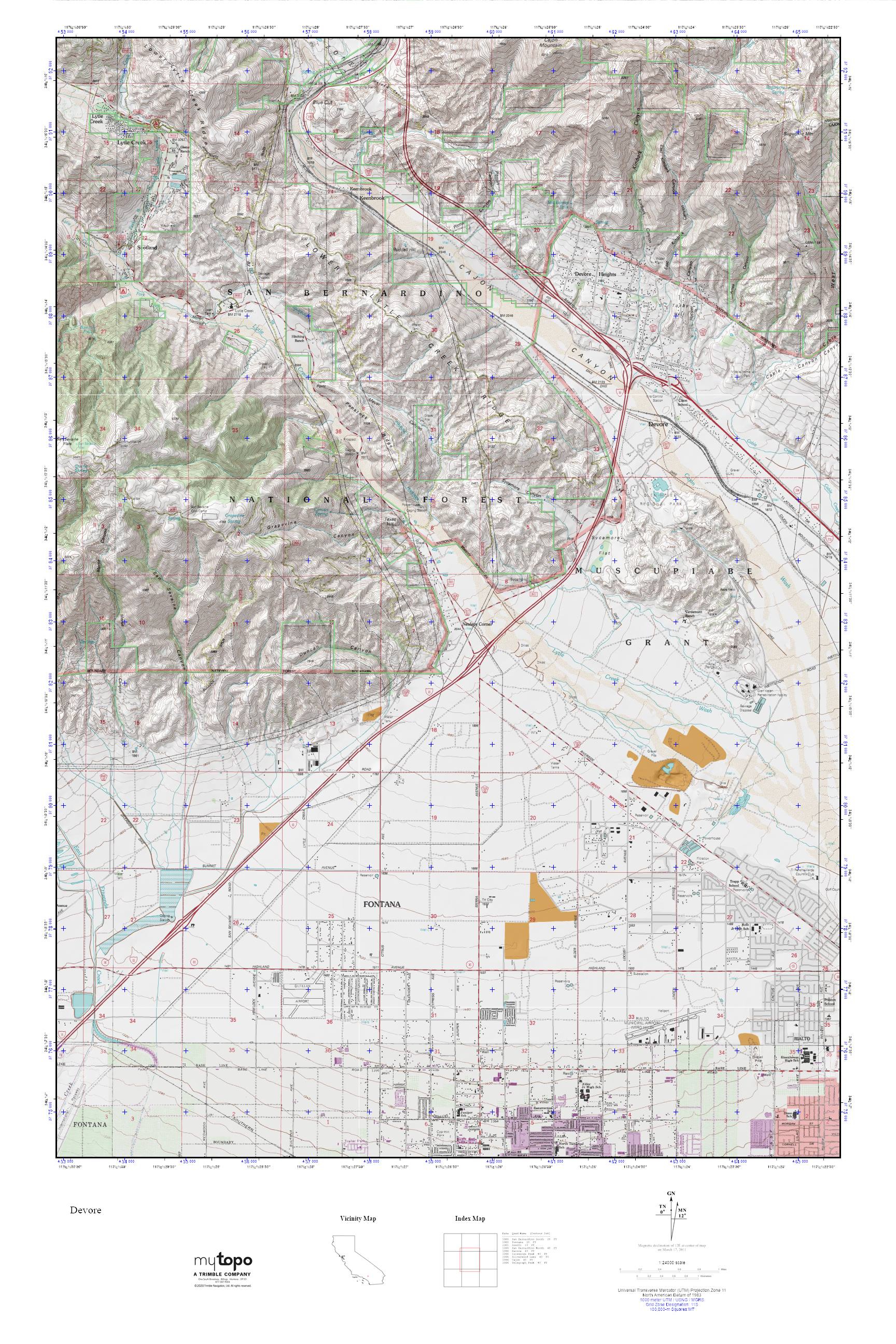 Devore MyTopo Explorer Series Map – MyTopo Map Store