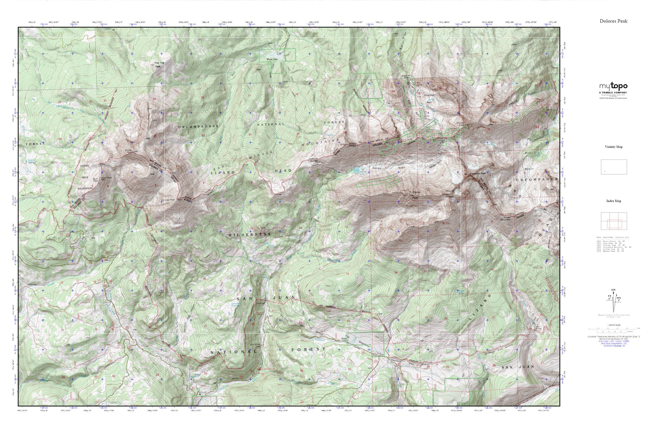 Dolores Peak MyTopo Explorer Series Map – MyTopo Map Store