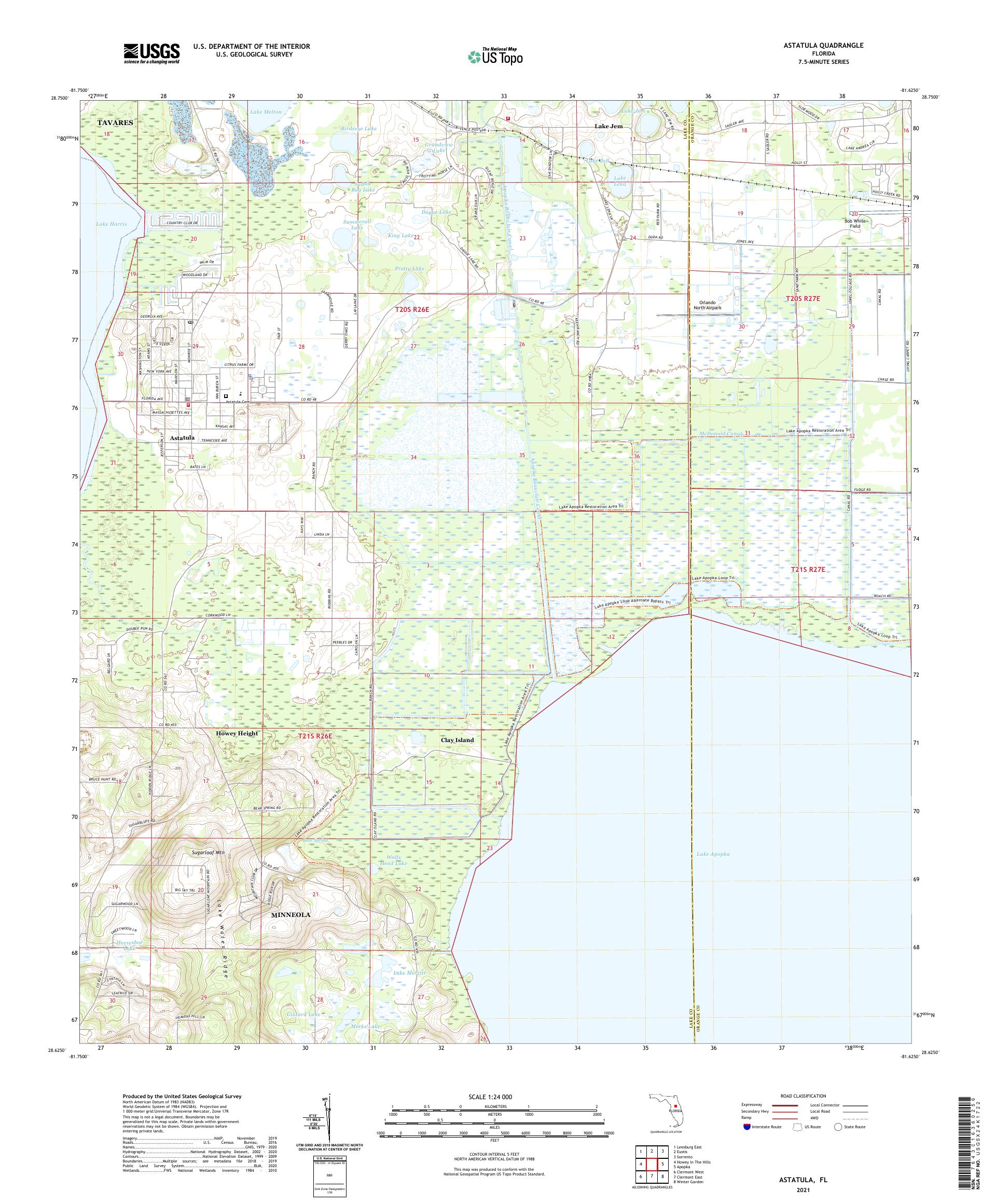 Astatula Florida US Topo Map – MyTopo Map Store