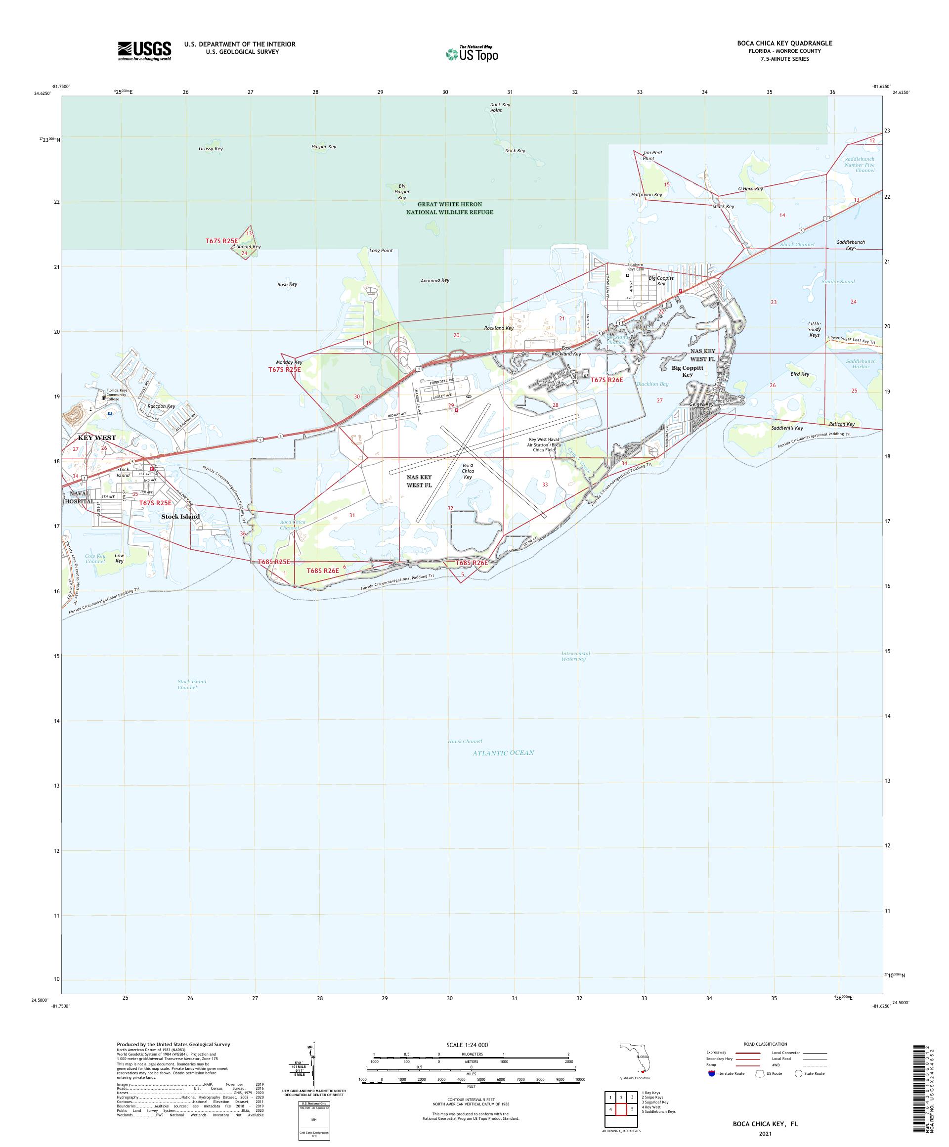 Boca Chica Key Florida US Topo Map – MyTopo Map Store